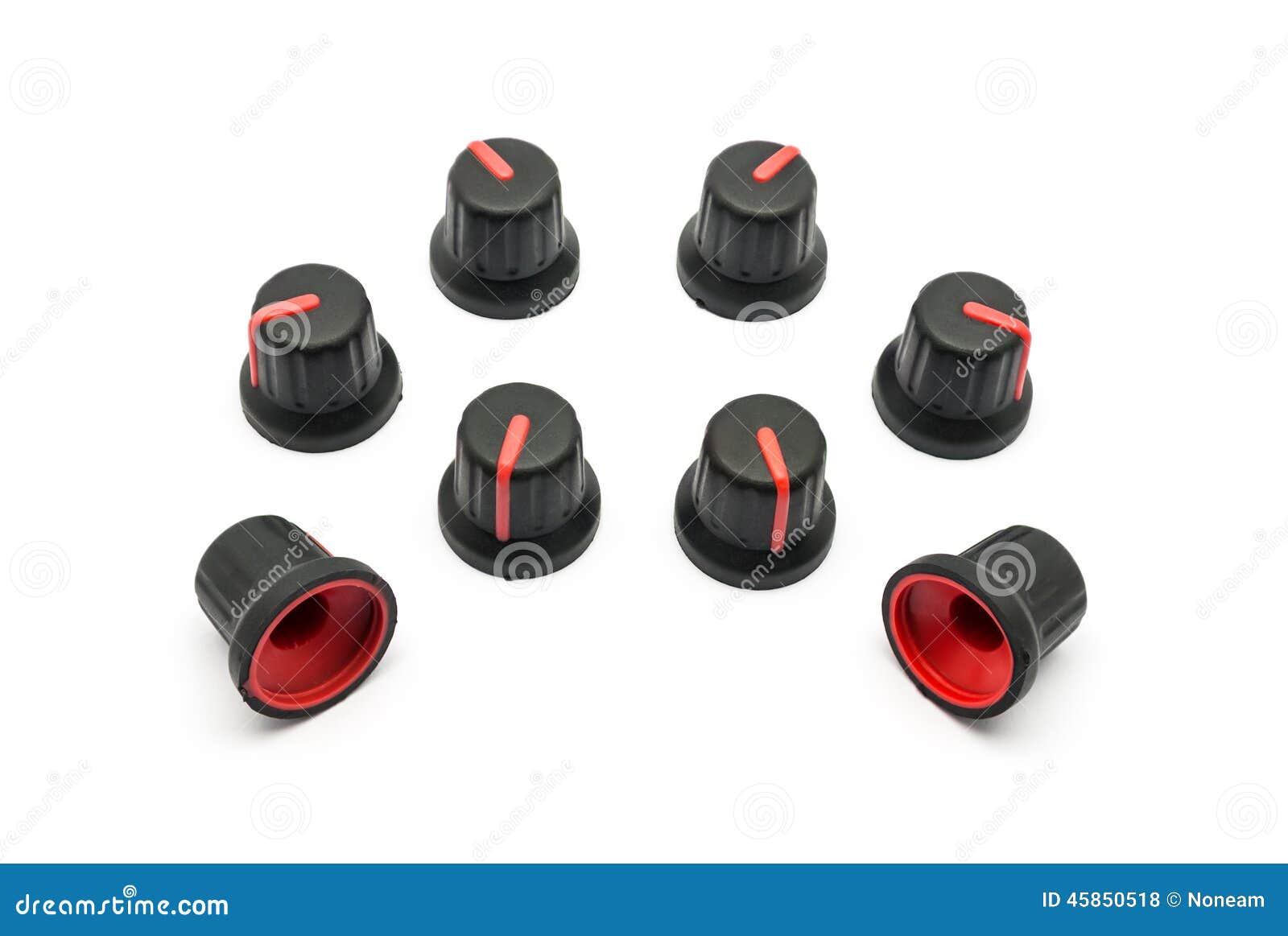 Pila De Botones Rojos Para El Resistor Variable Foto de archivo ...