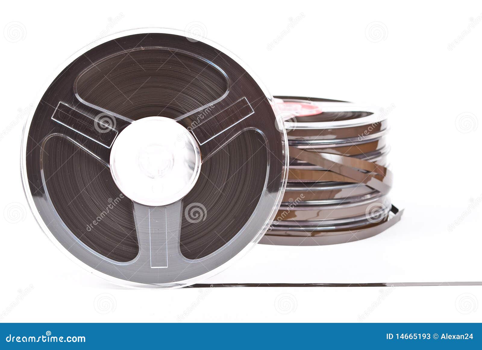 Pila De Cintas Audios De Los Carretes Imagen de archivo - Imagen de ...