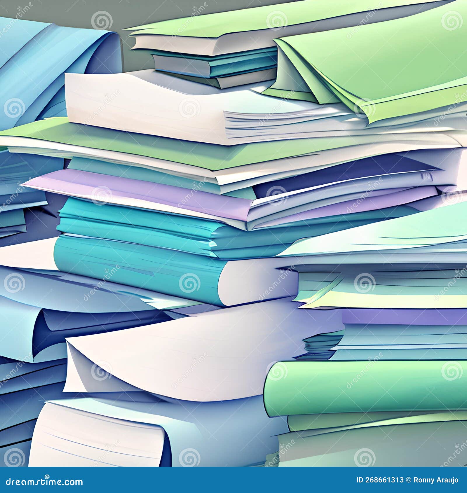 Pila De Libros Desordenados Stock de ilustración - Ilustración de ...