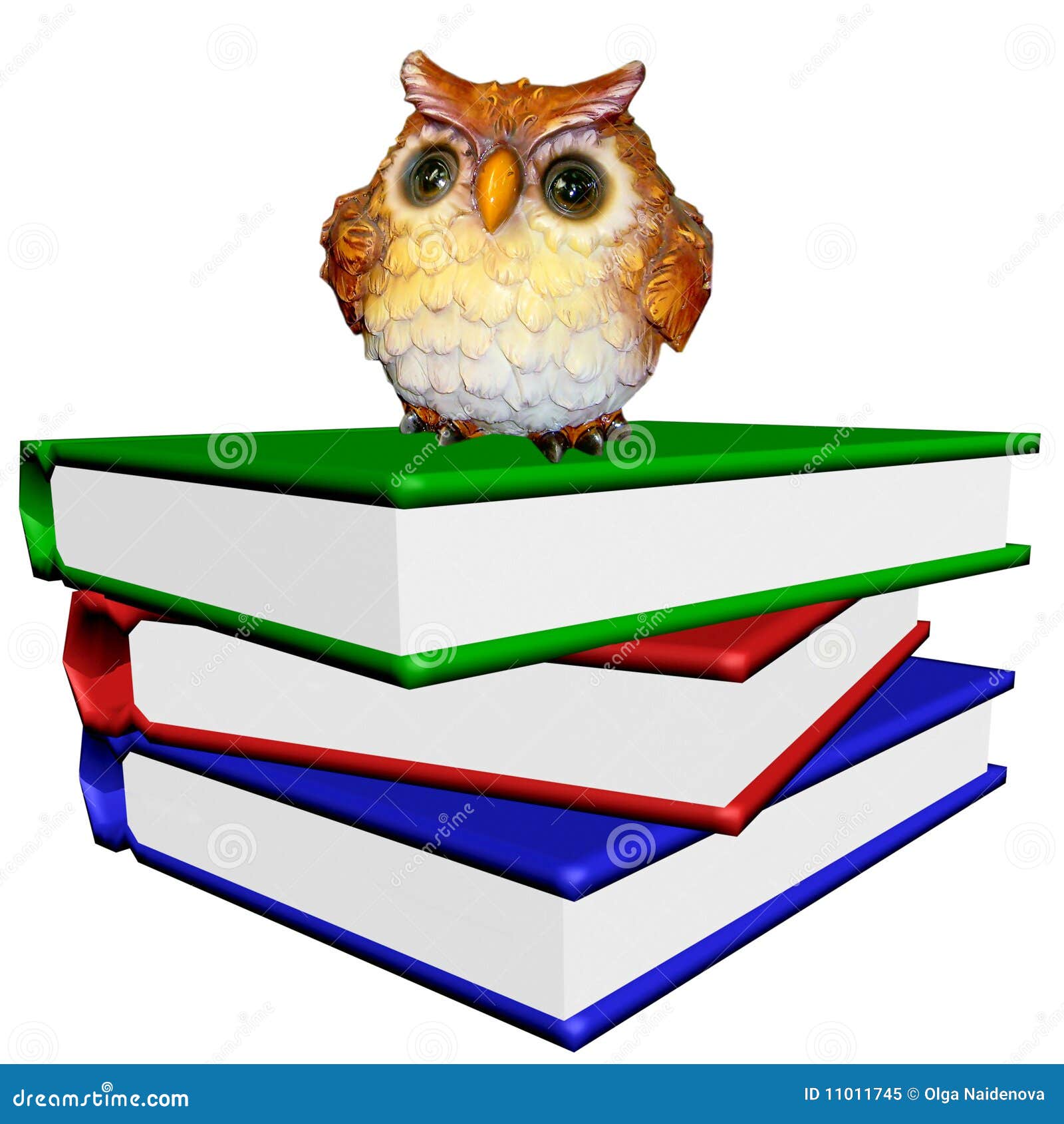 Pila De Los Libros Con El Buho Sabio Stock de ilustración - Ilustración ...