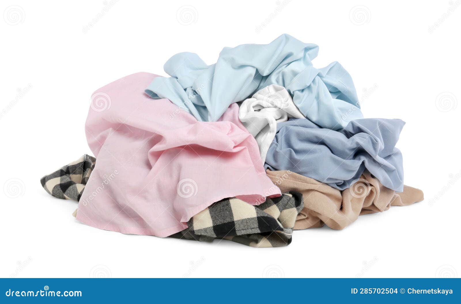 Pila De Ropas Coloridas Aisladas En Blanco Foto de archivo - Imagen de ...