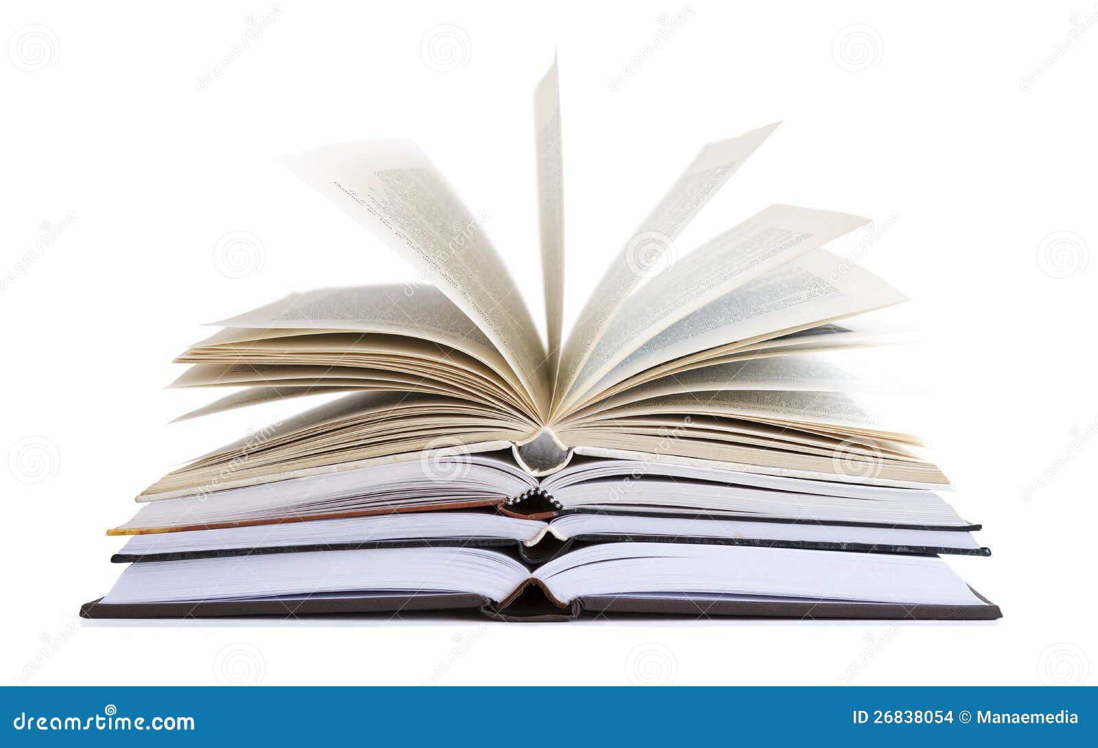 Pila di libri aperti fotografia stock. Immagine di saggezza - 26838054