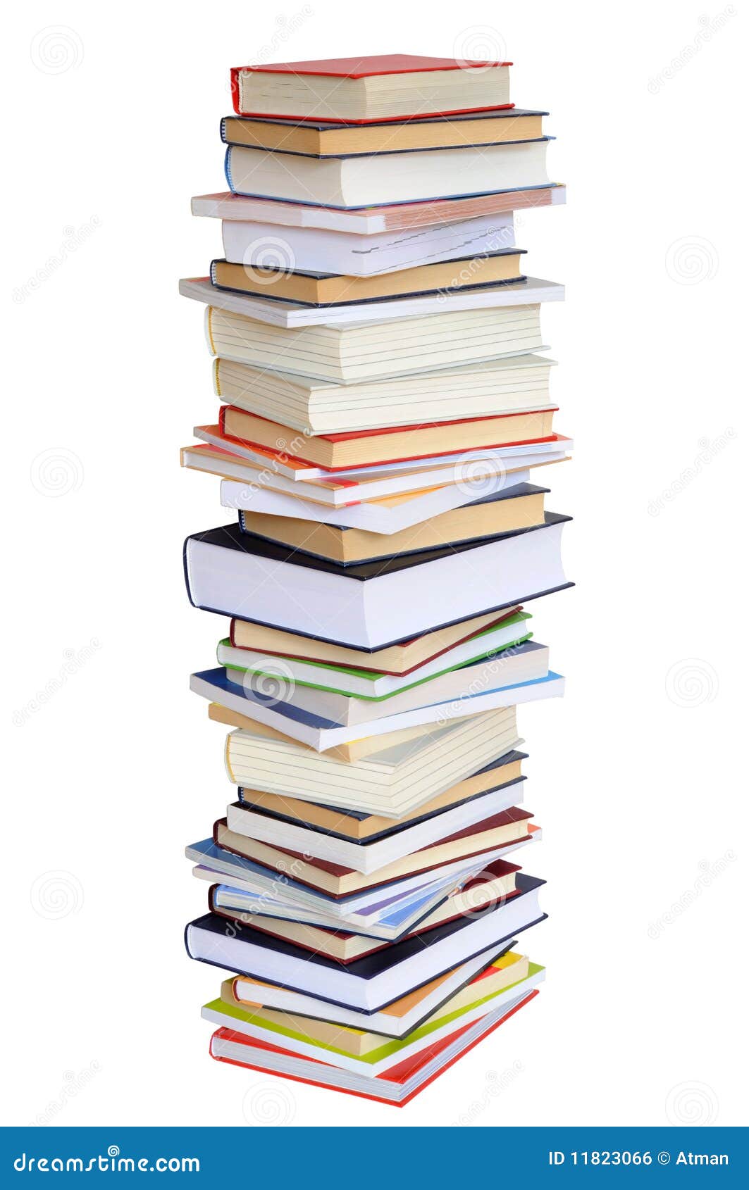 Pila di libri su bianco fotografia stock. Immagine di alto - 11823066
