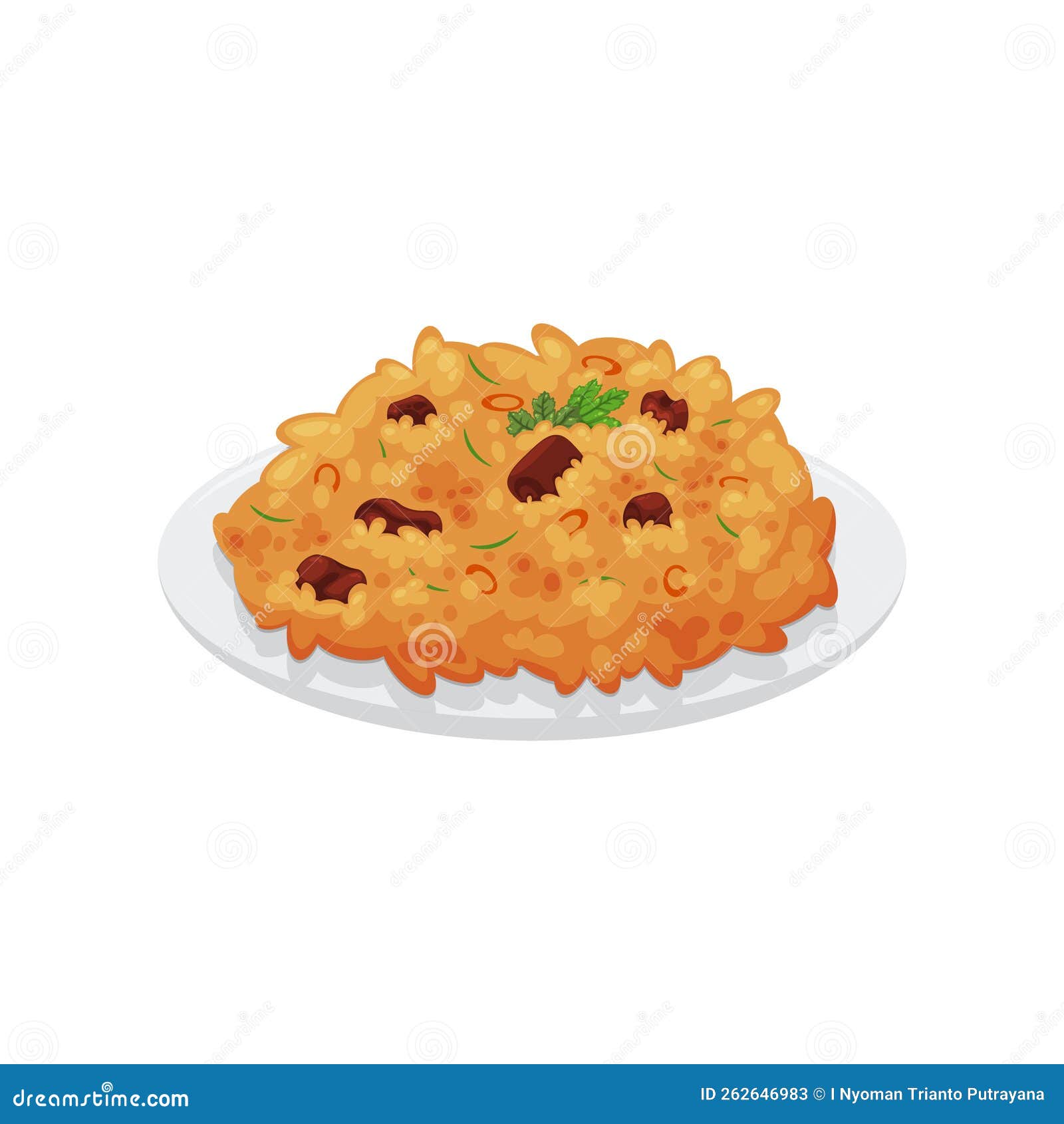 Pilaf Background. Design with Cartoon Style Stock Vector - Illustration ...