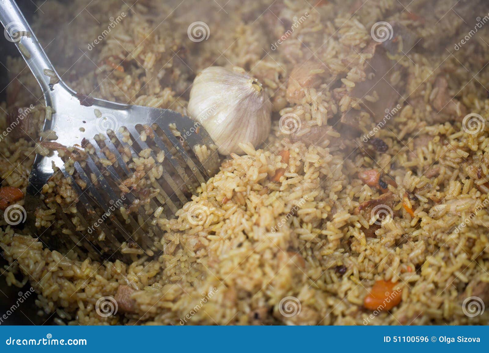 Pilaf, cooked outdoors stock photo. Image of pilau, persian - 51100596