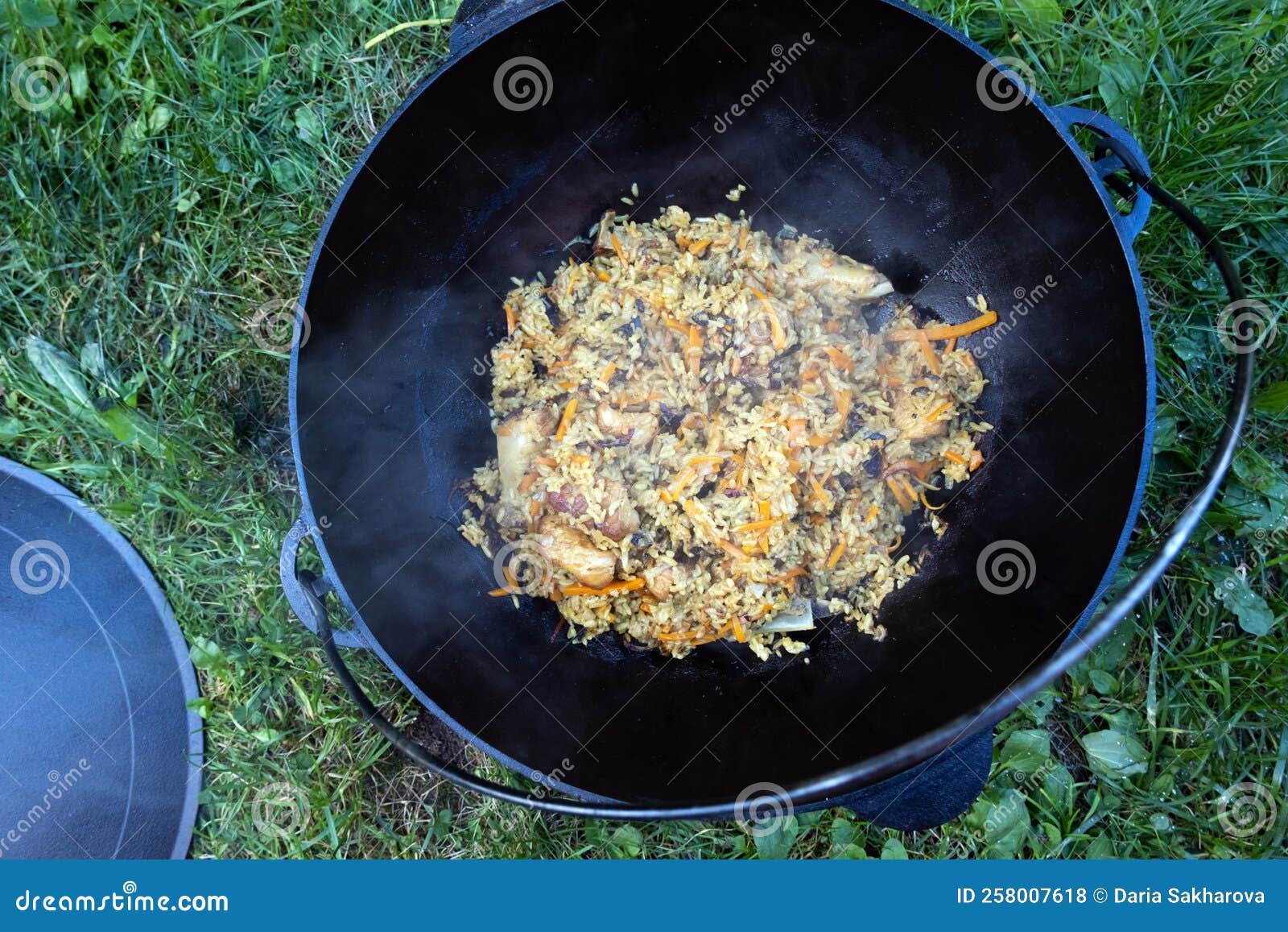 Pilaf. Cooking Step by Step. Result. Top View. Cooking Pilaf in a ...