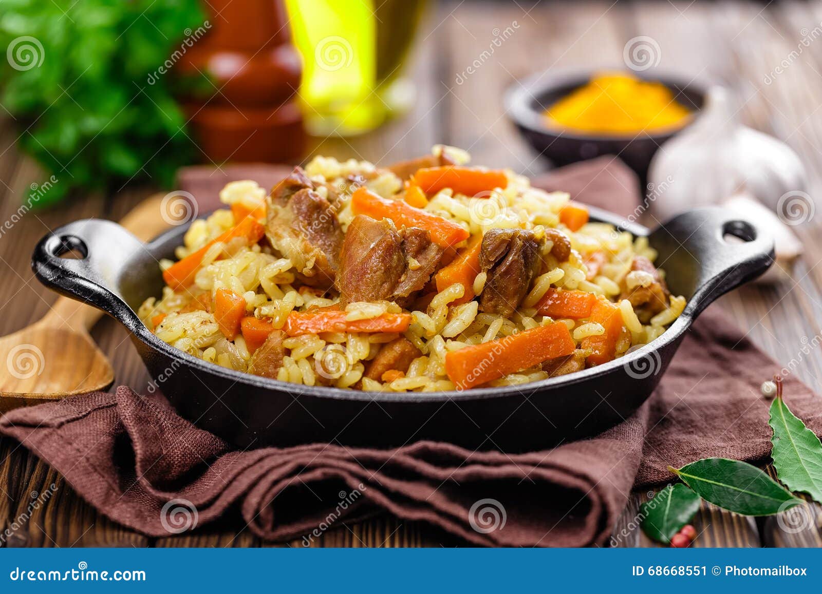 Pilaf stock image. Image of dark, delicious, pilav, palaw - 68668551