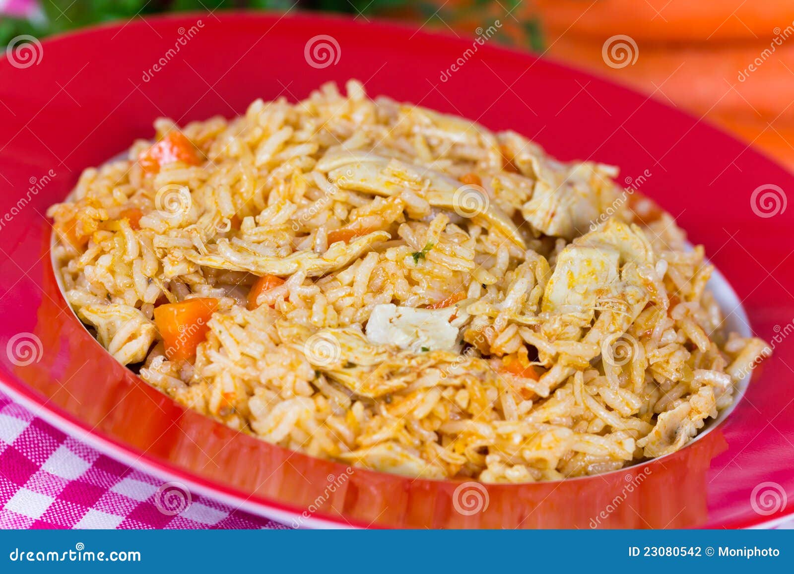 Pilaf,a Rice Meat with Chicken and Carrots Stock Photo - Image of ...