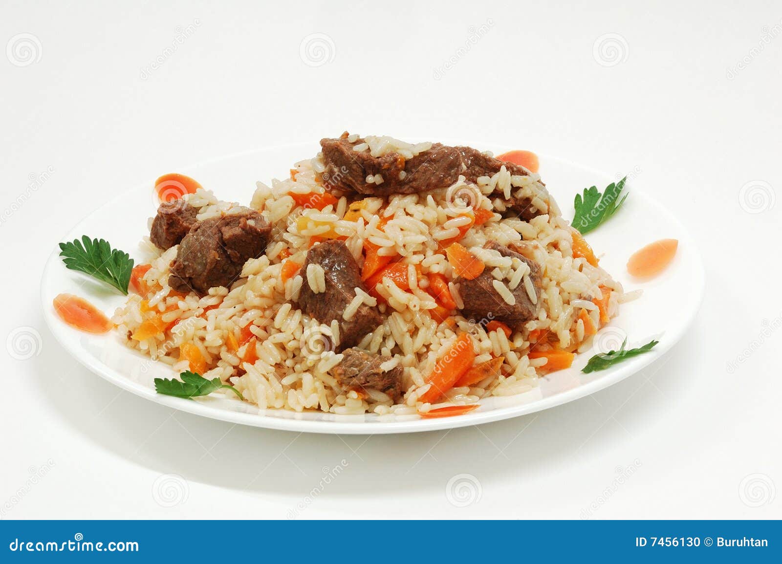 Pilaff stock photo. Image of braise, meal, isolated, white - 7456130