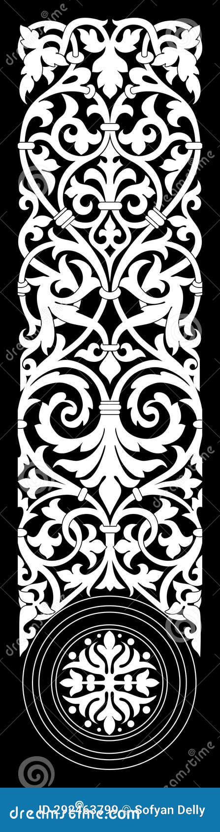 Pilaster Panel Decoration Motif for Carving Stock Vector - Illustration ...
