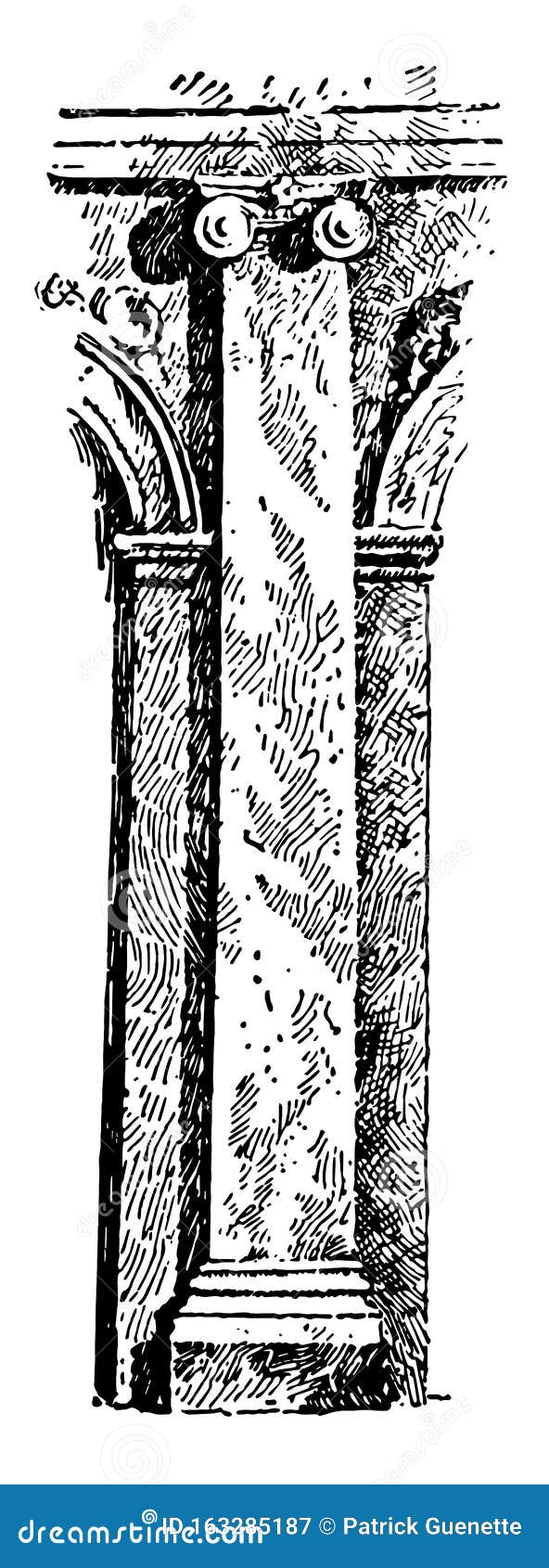 Pilaster, Wall, Vintage Engraving Stock Vector - Illustration of ...