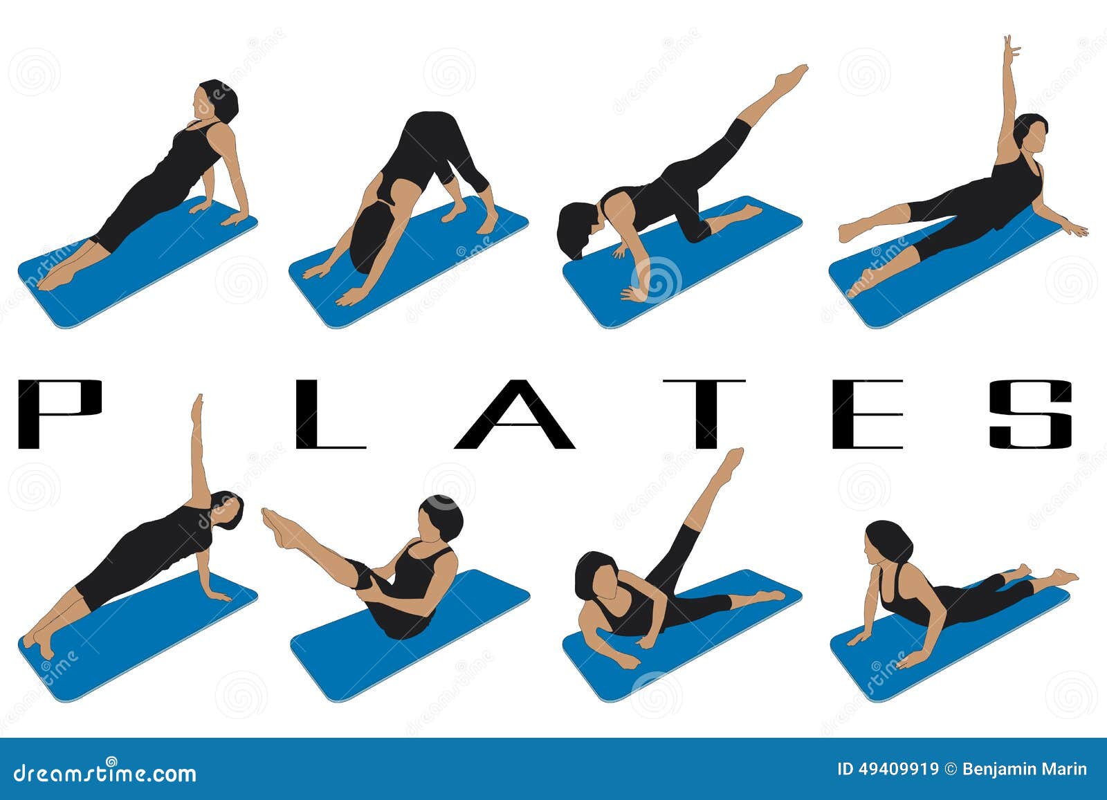 Pilates illustration de vecteur. Illustration du entraînement - 49409919