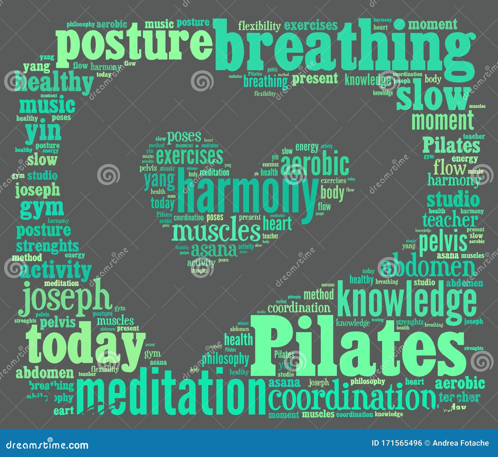 Pilates Word Cloud stock illustration. Illustration of breathing ...
