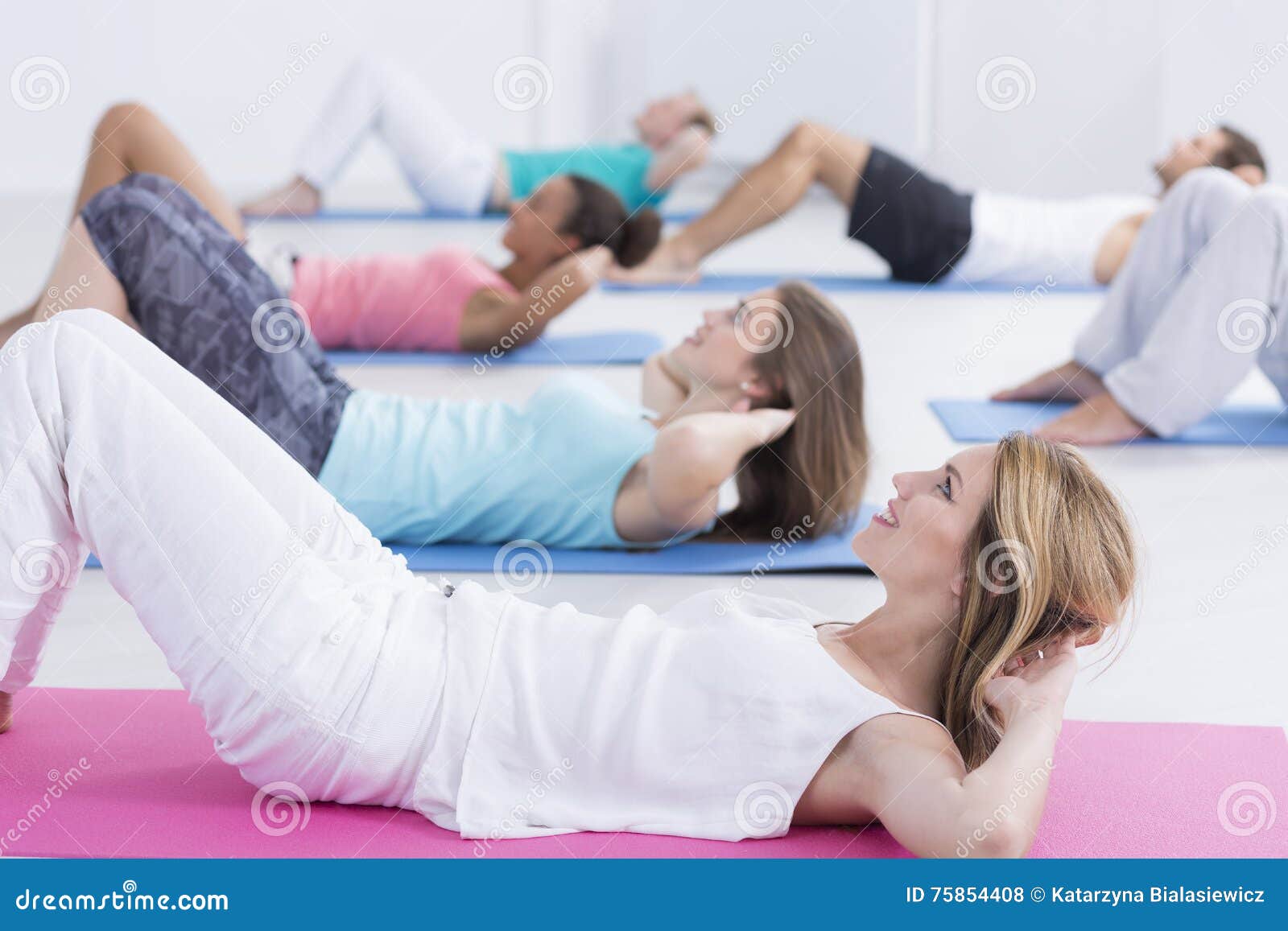 Pilates builds muscles stock photo. Image of pilates - 75854408