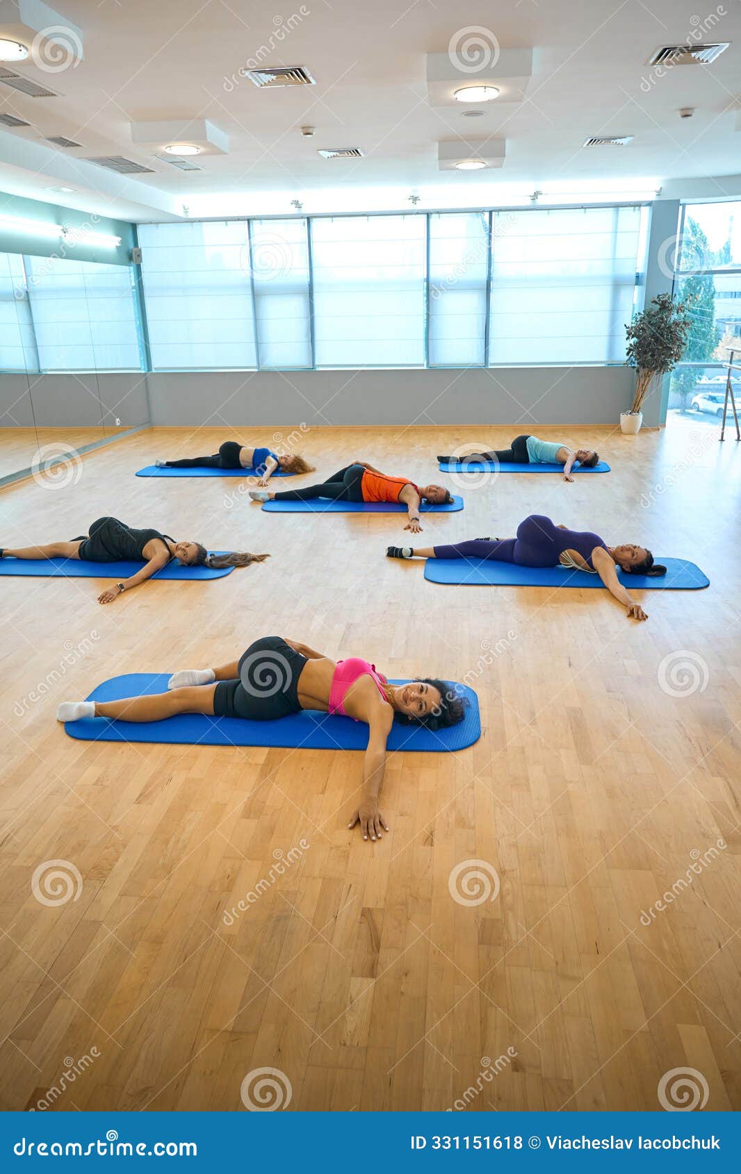 Pilates Classes in a Bright Training Room Stock Photo - Image of ...