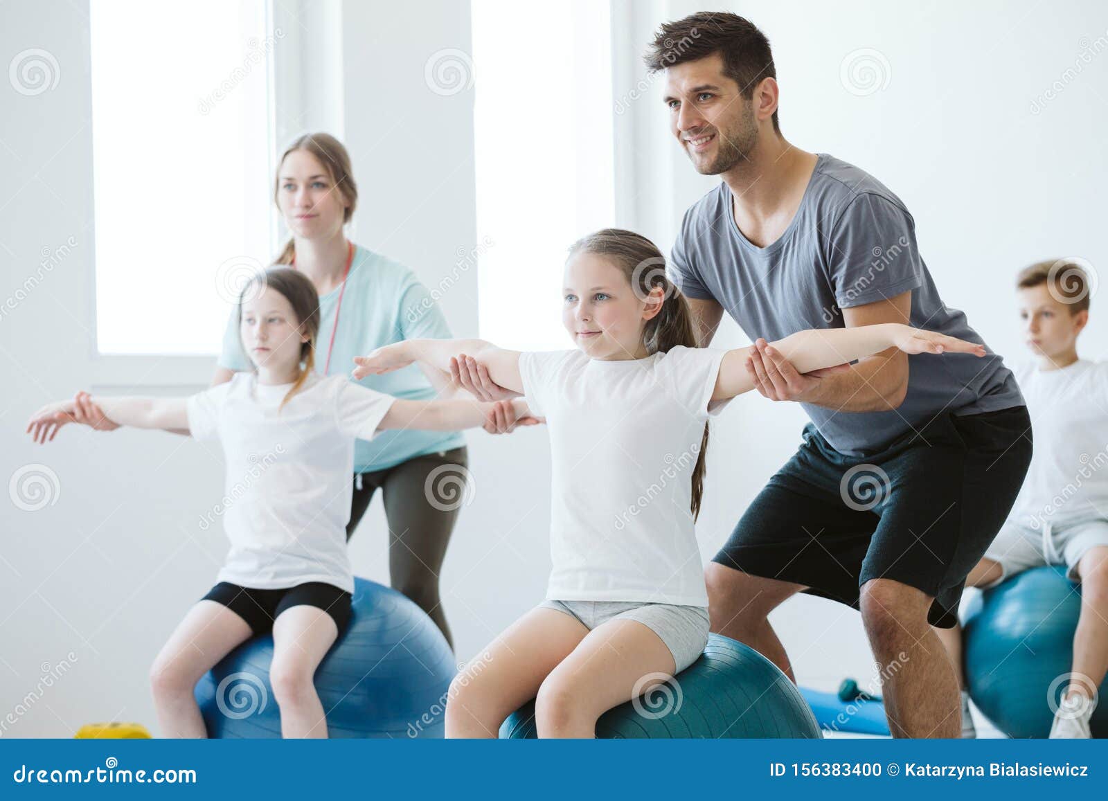 Pilates on Physcial Education Stock Photo - Image of kids, pilates ...