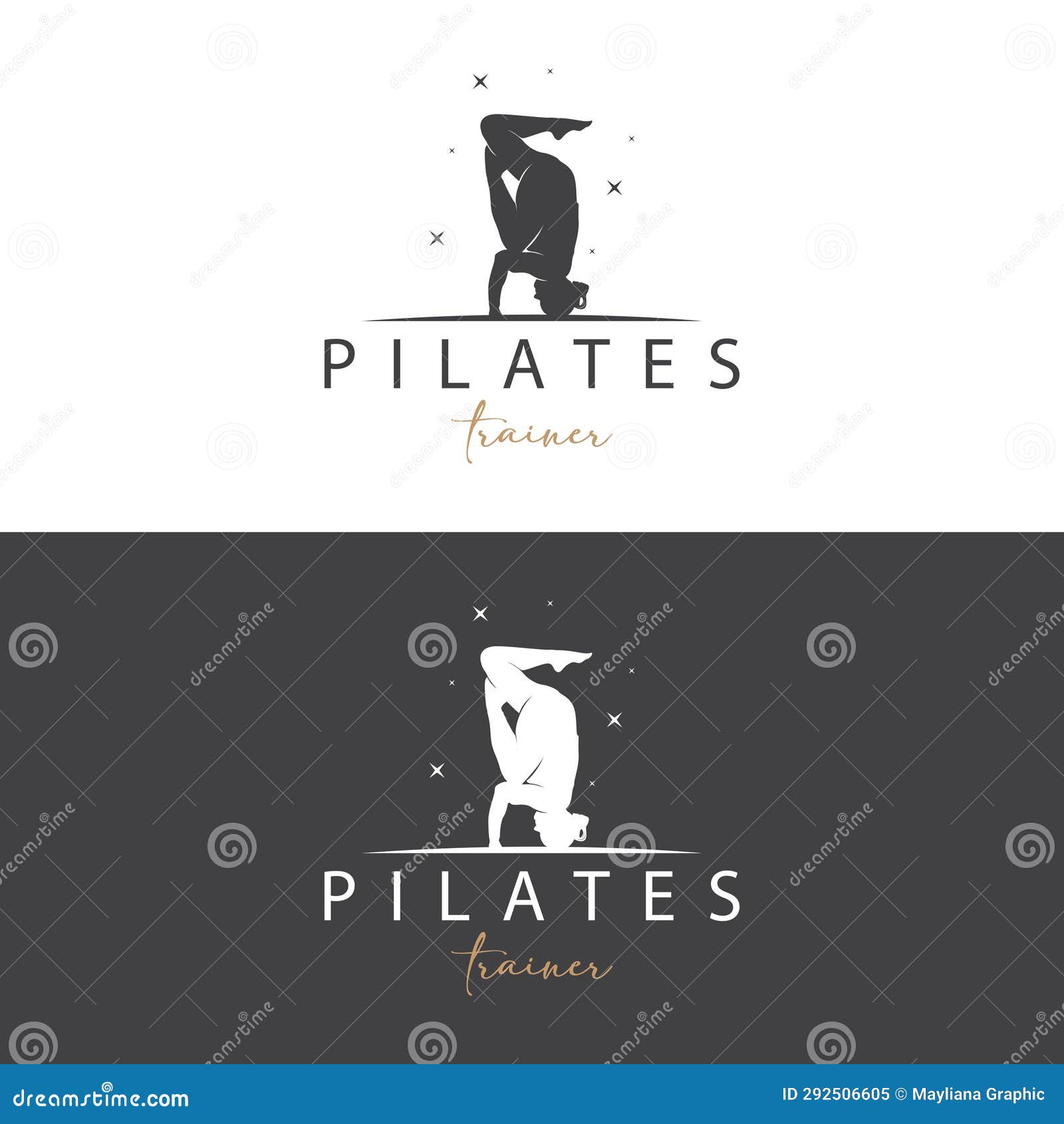 Pilates Pose Logo, Yoga Logo Design Vector Template Illustration Stock ...