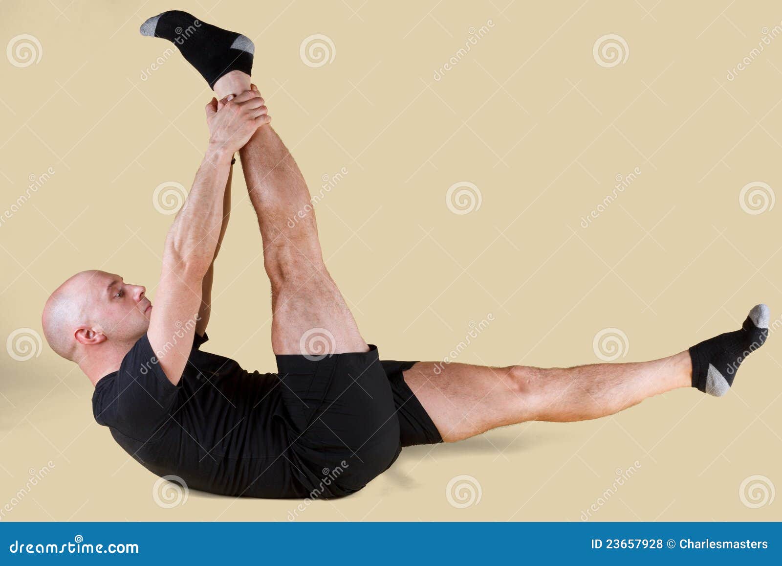 Pilates Position - Single Straight Leg Stock Photo - Image of ...