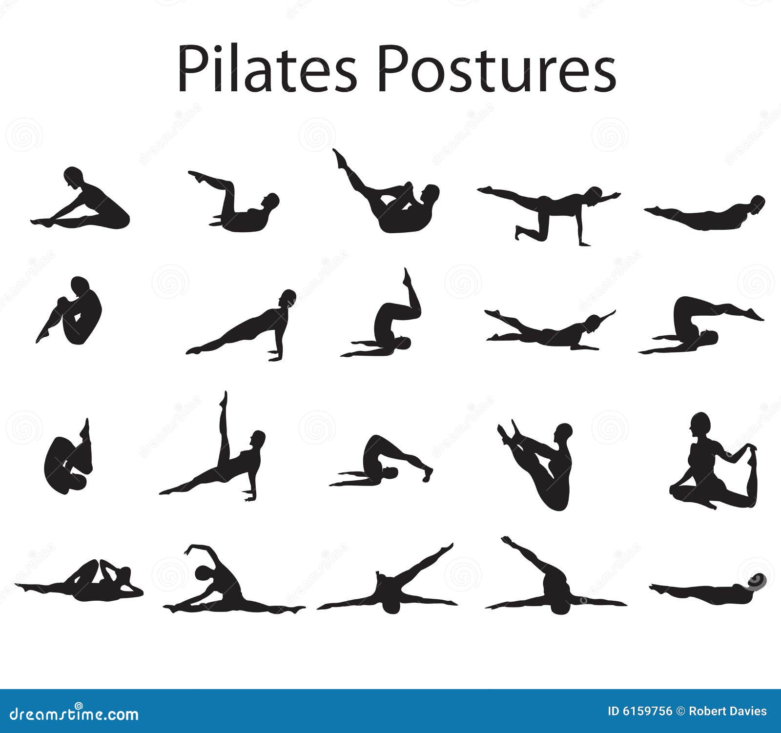 Pilates Postures Posiciones Imagen de archivo libre de regalías ...