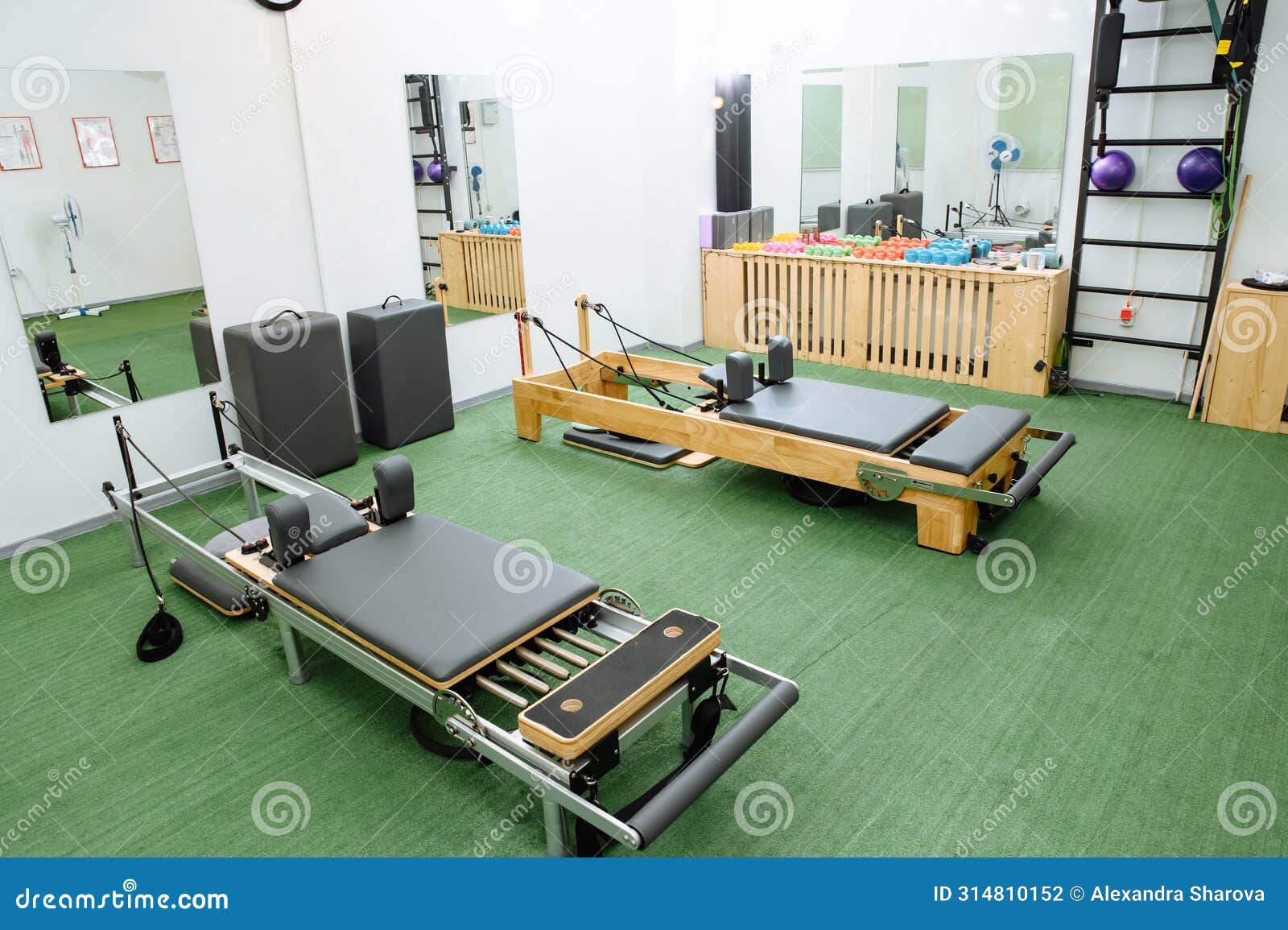 Pilates Reformer Exercise Machine Stock Photo - Image of pilates, girl ...