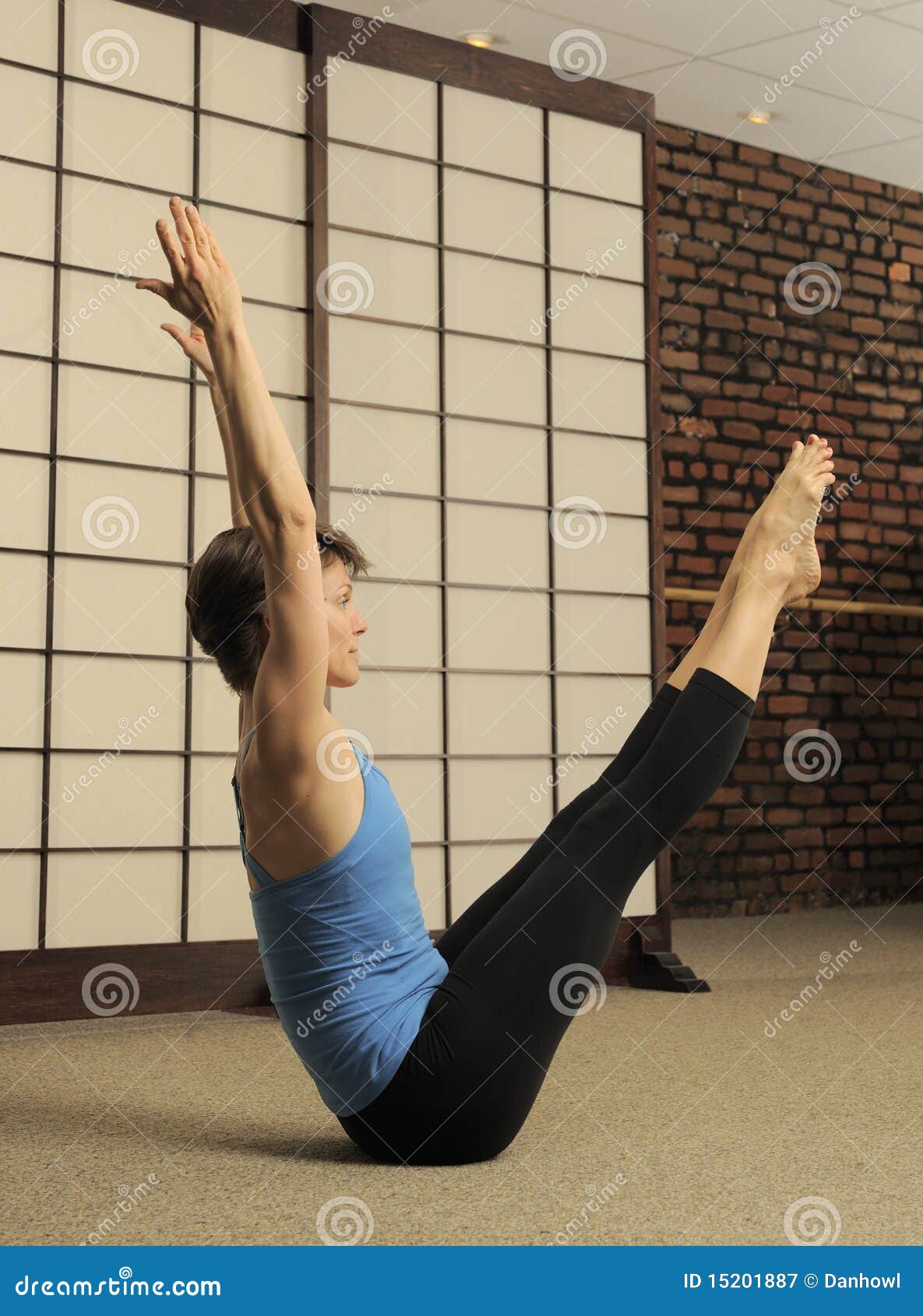 Pilates Stretch in Exercise Studio Stock Image - Image of sport ...