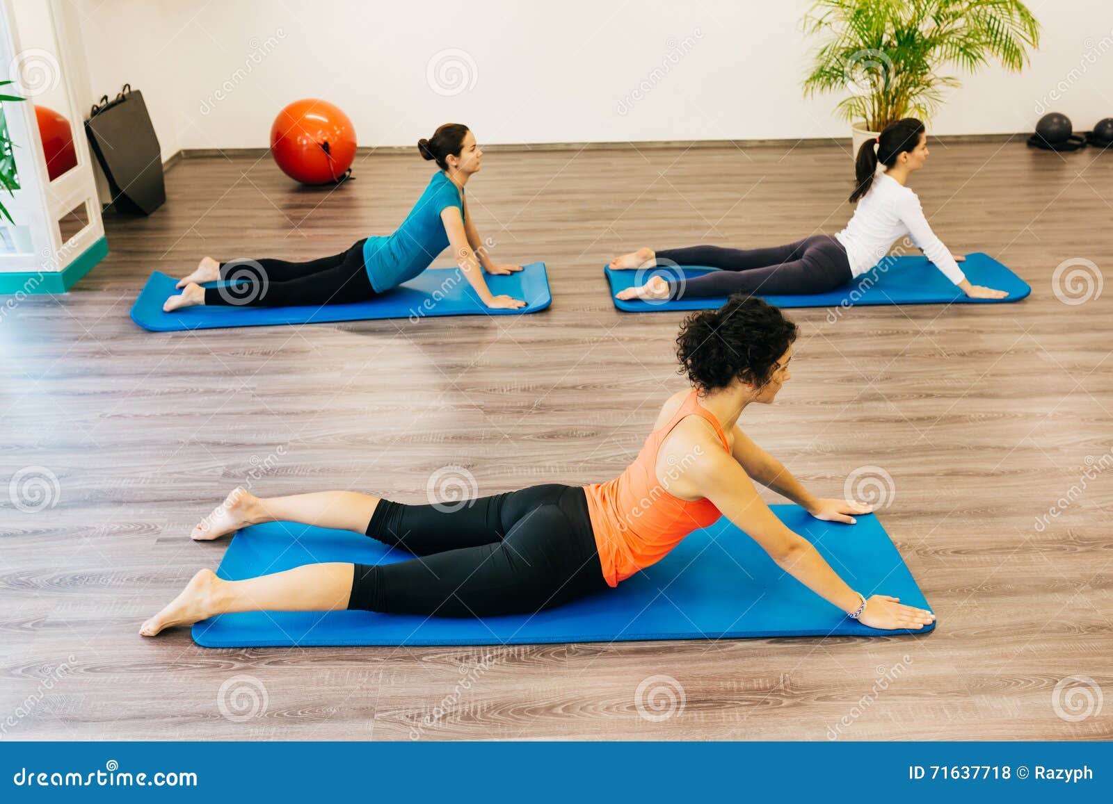 Pilates Working Out on a Mattress Stock Photo - Image of trainer, club ...