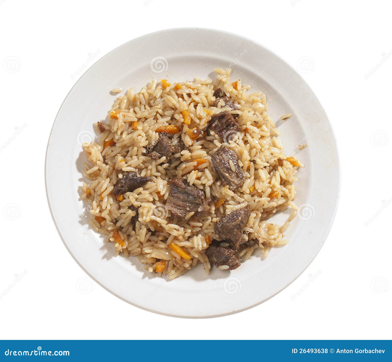 Pilau in the plate stock photo. Image of meat, white - 26493638