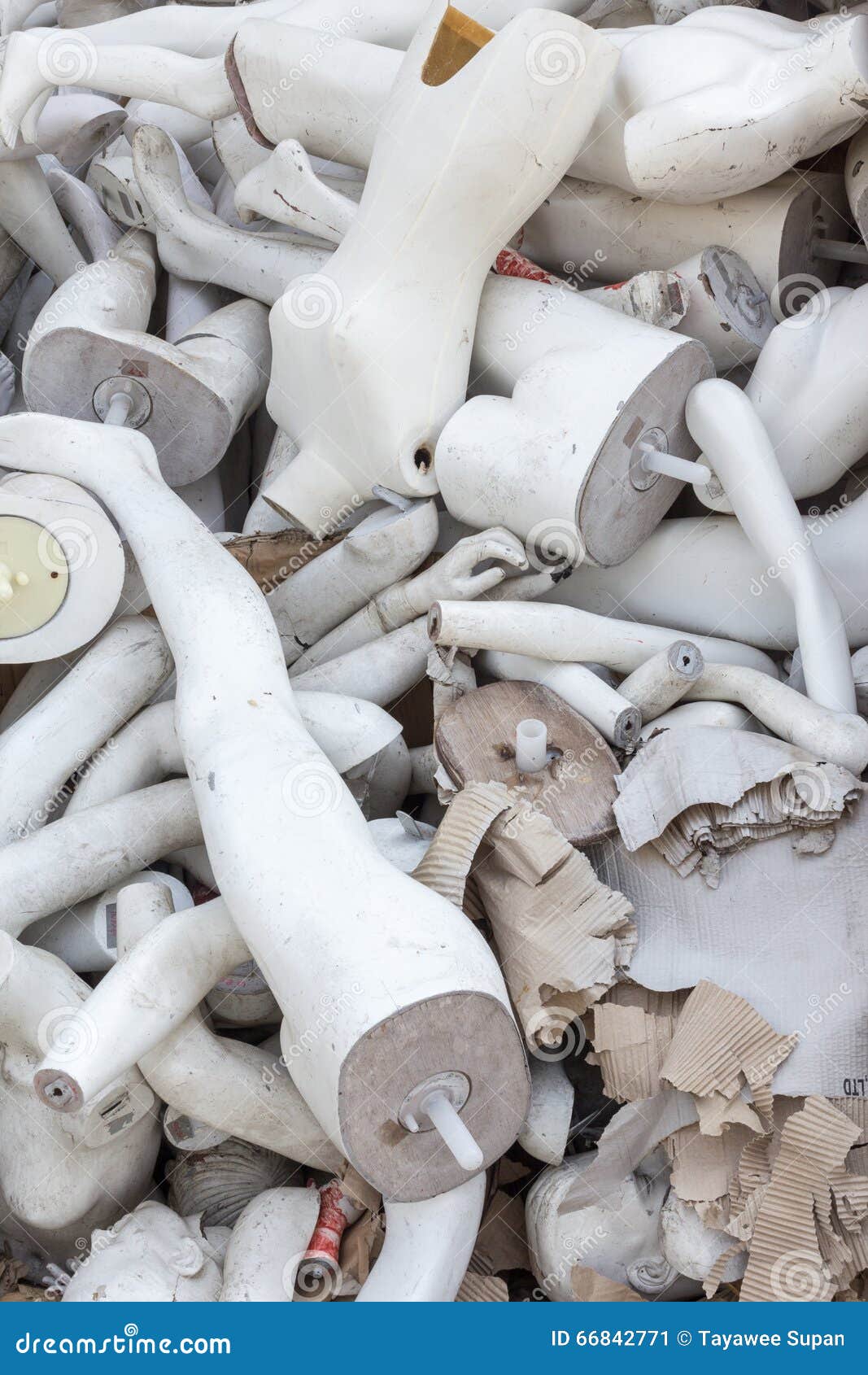 A Pile of Abandoned Old Mannequins Stock Image - Image of architecture ...