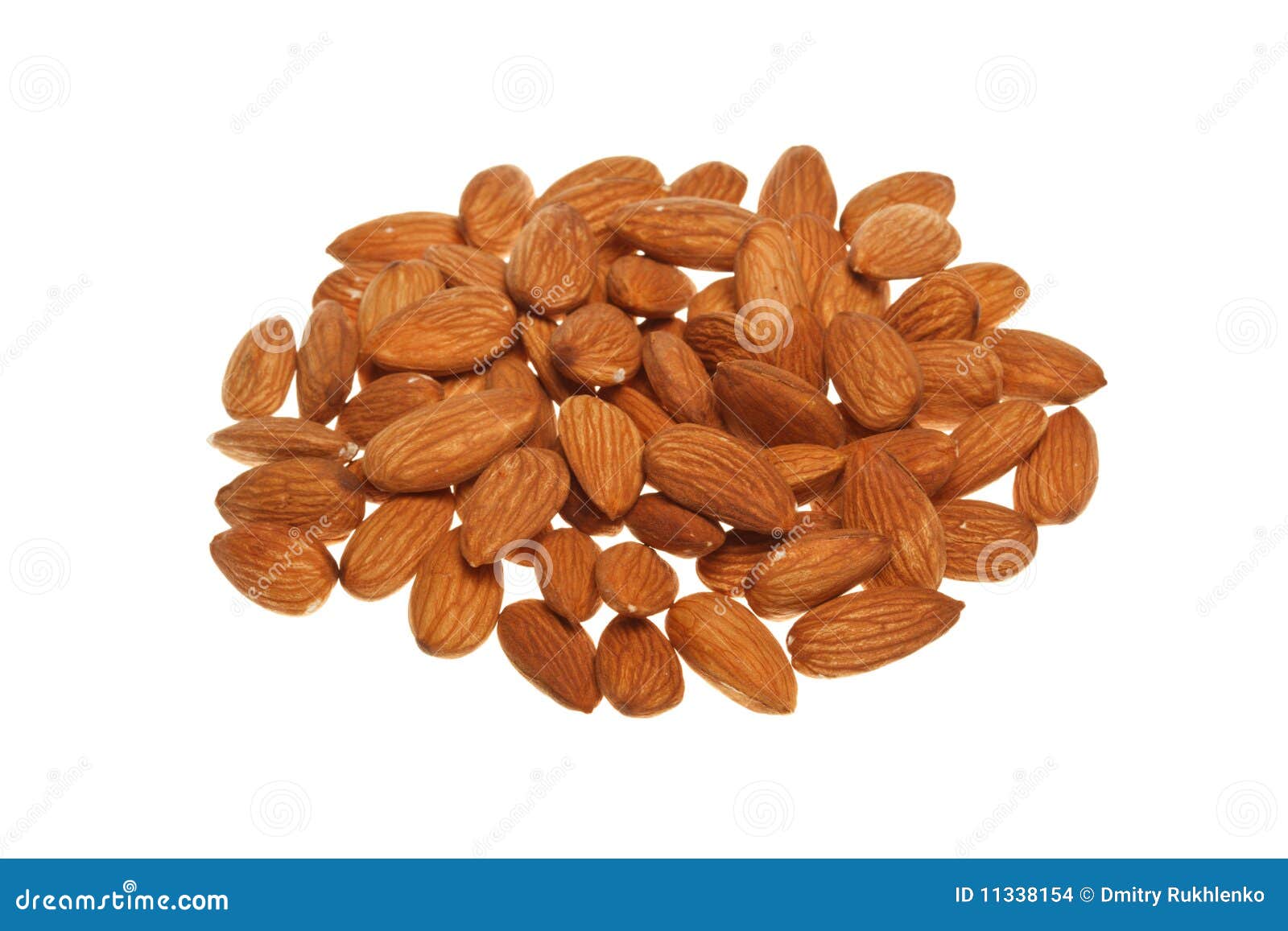 Pile of almonds isolated stock photo. Image of isolated - 11338154