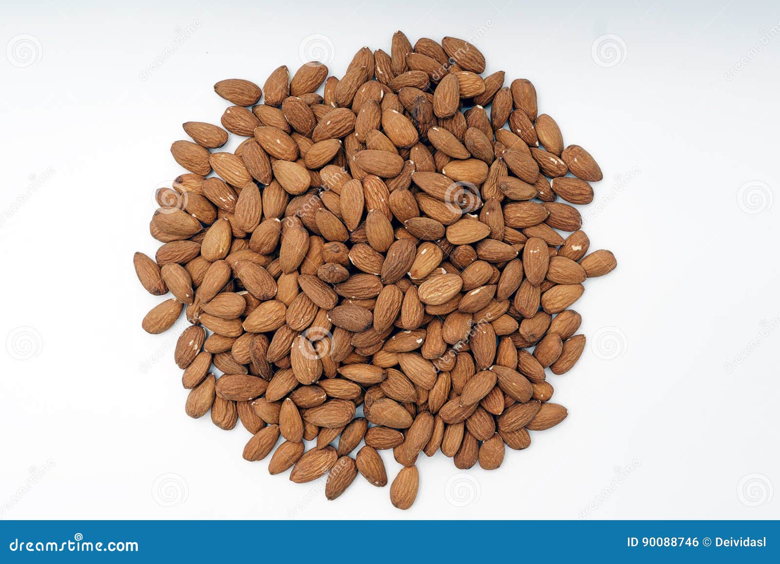 Pile of Almonds on a White Background Stock Photo - Image of group ...