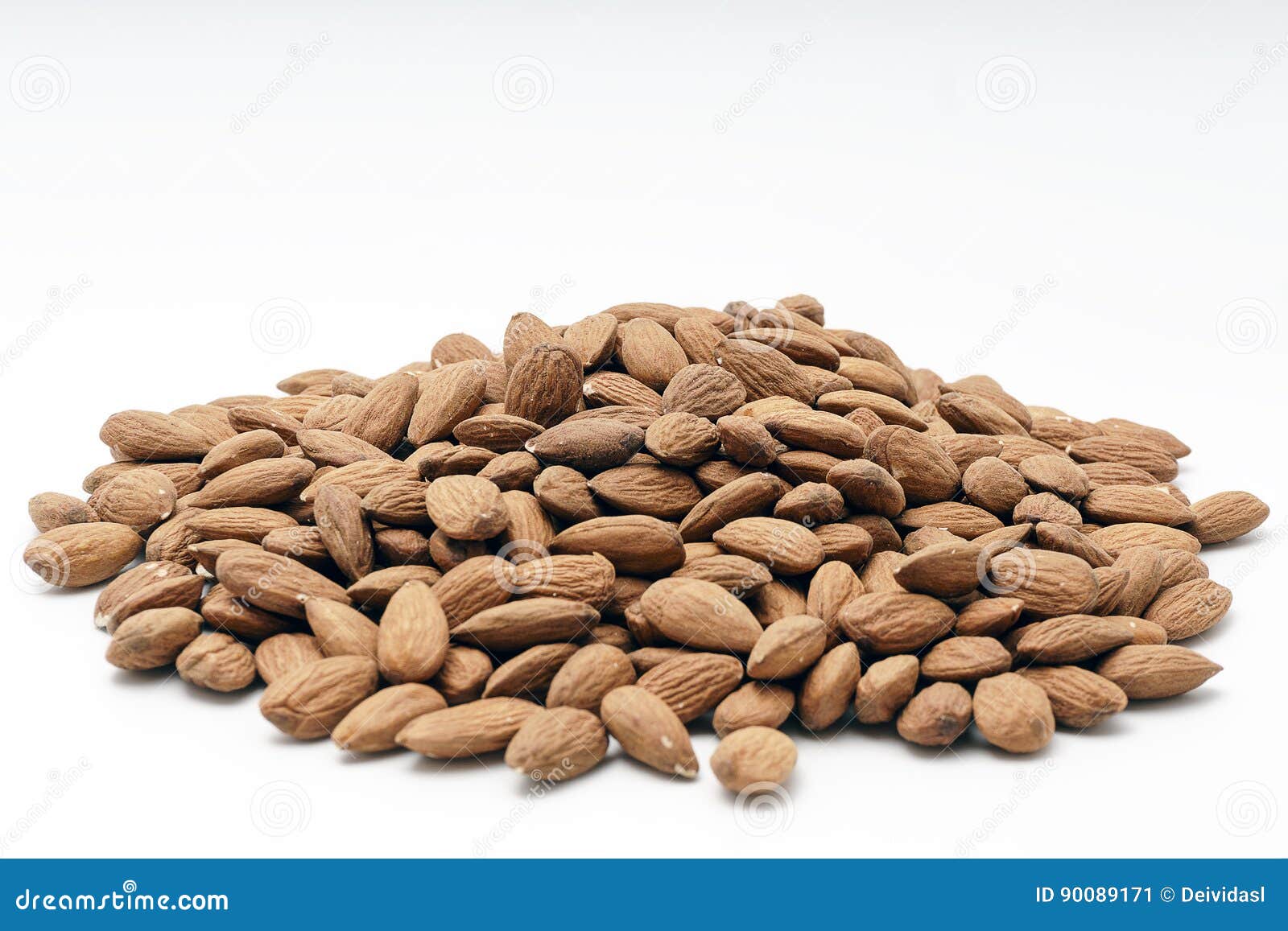 Pile Of Almonds On A White Background Royalty-Free Stock Photography ...
