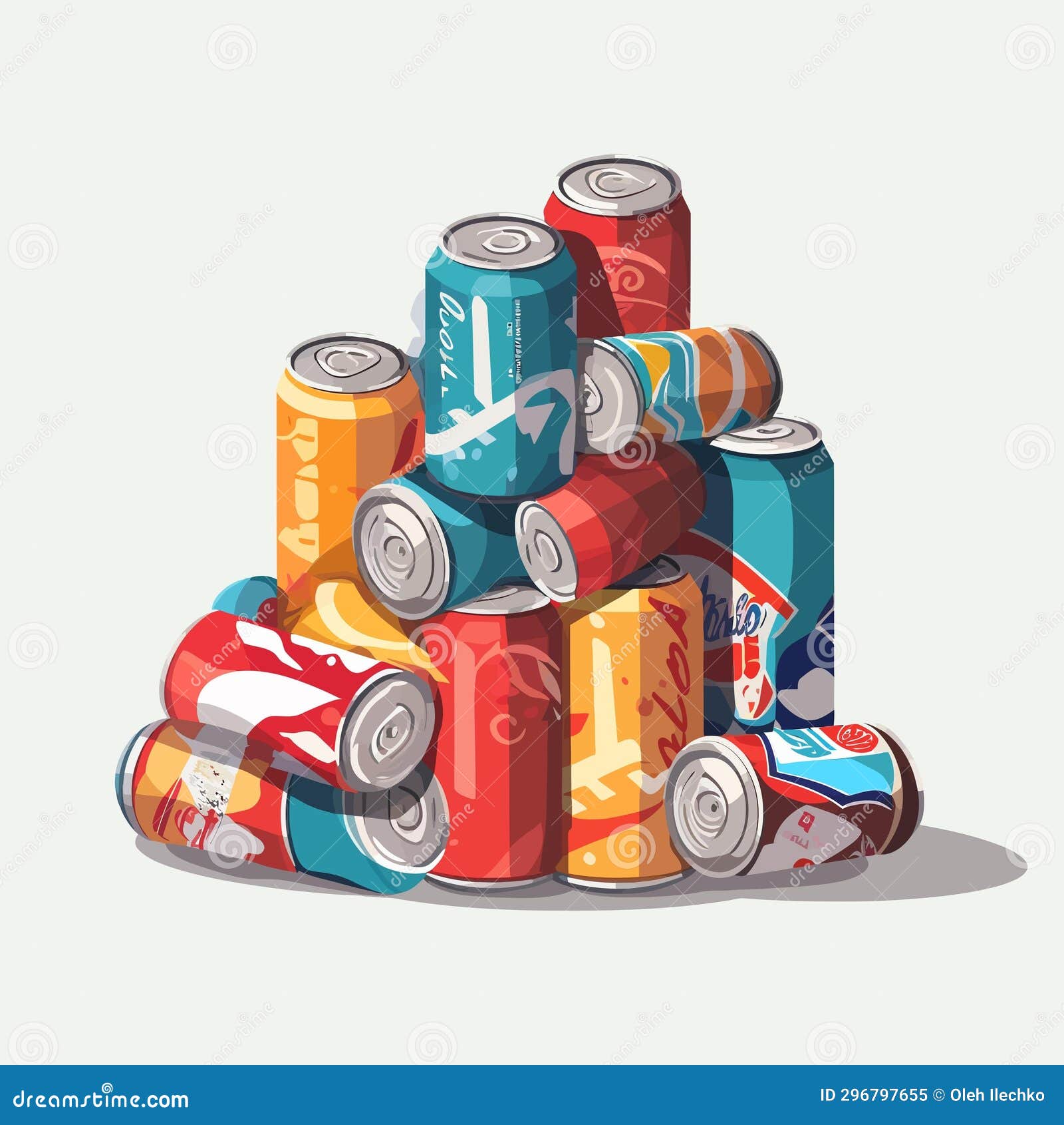Pile of Aluminum Cans Vector Flat Minimalistic Isolated Illustration ...