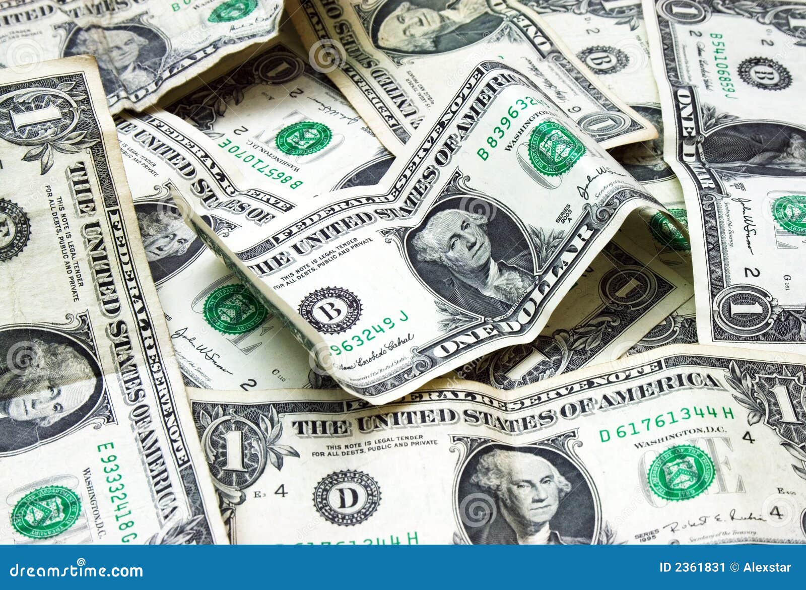 Pile of American banknotes stock image. Image of denominational - 2361831