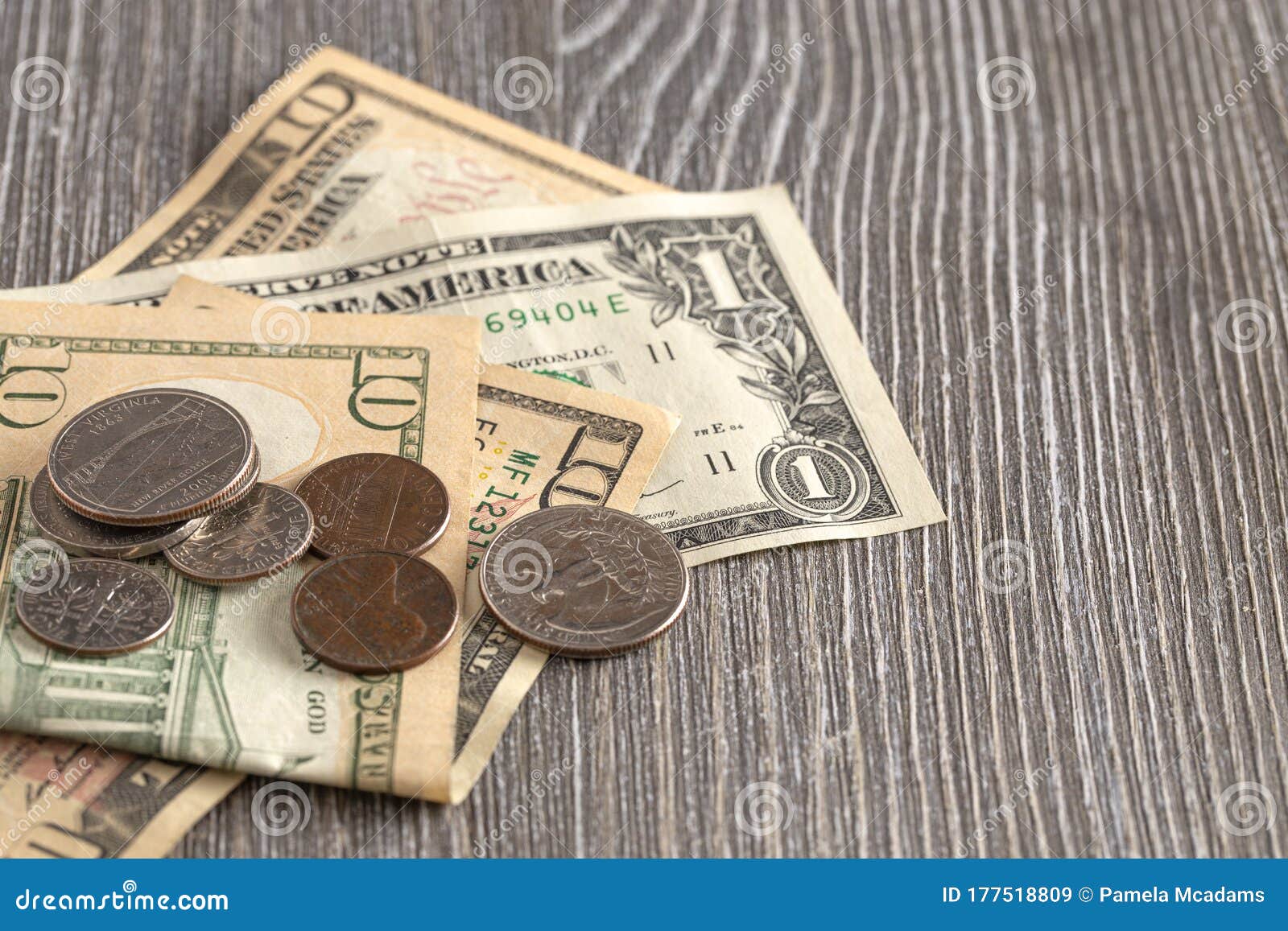 Pile of American Money on a Wooden Table Stock Image - Image of rich ...