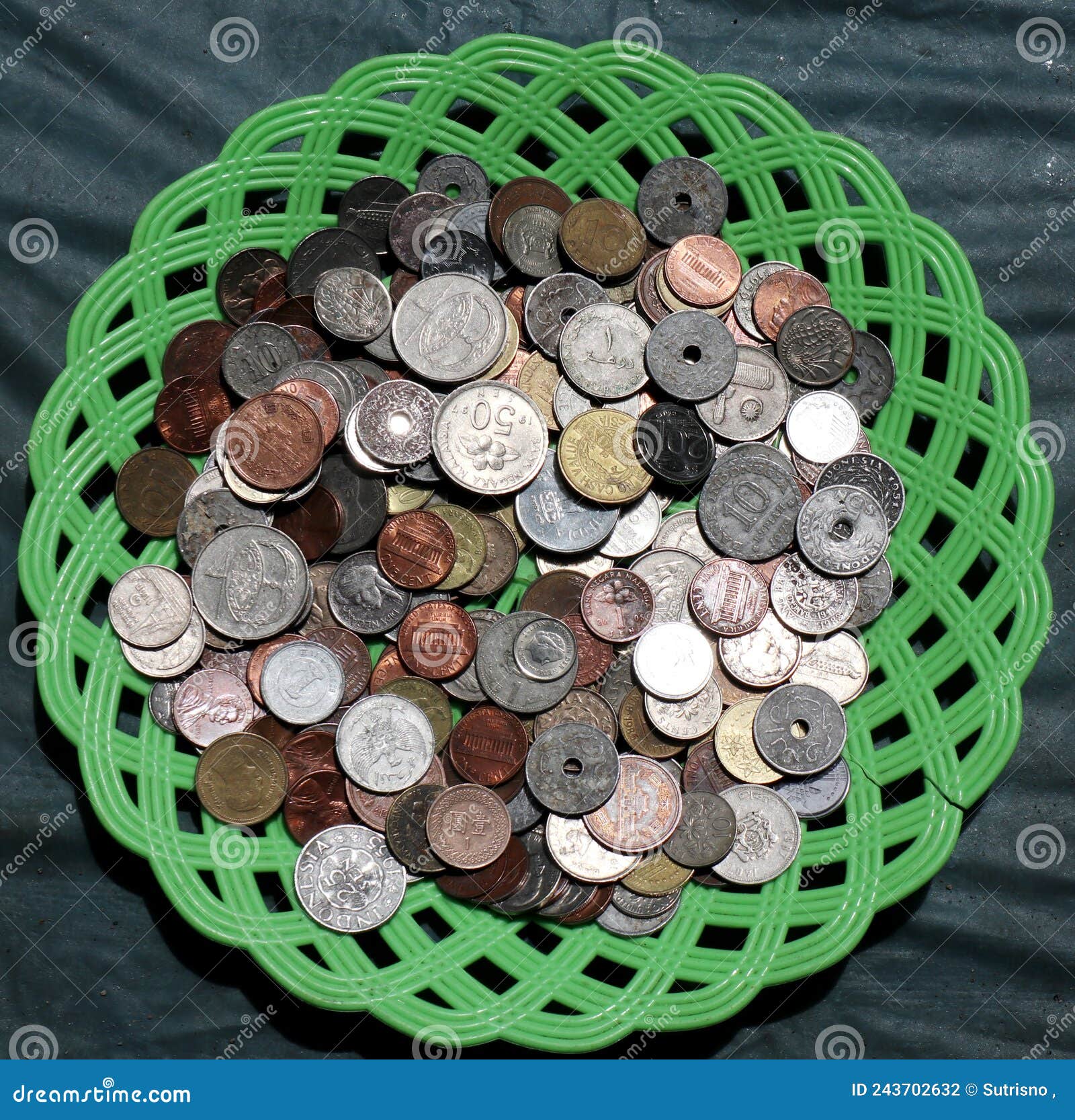 Pile of ancient coins , stock photo. Image of copper - 243702632