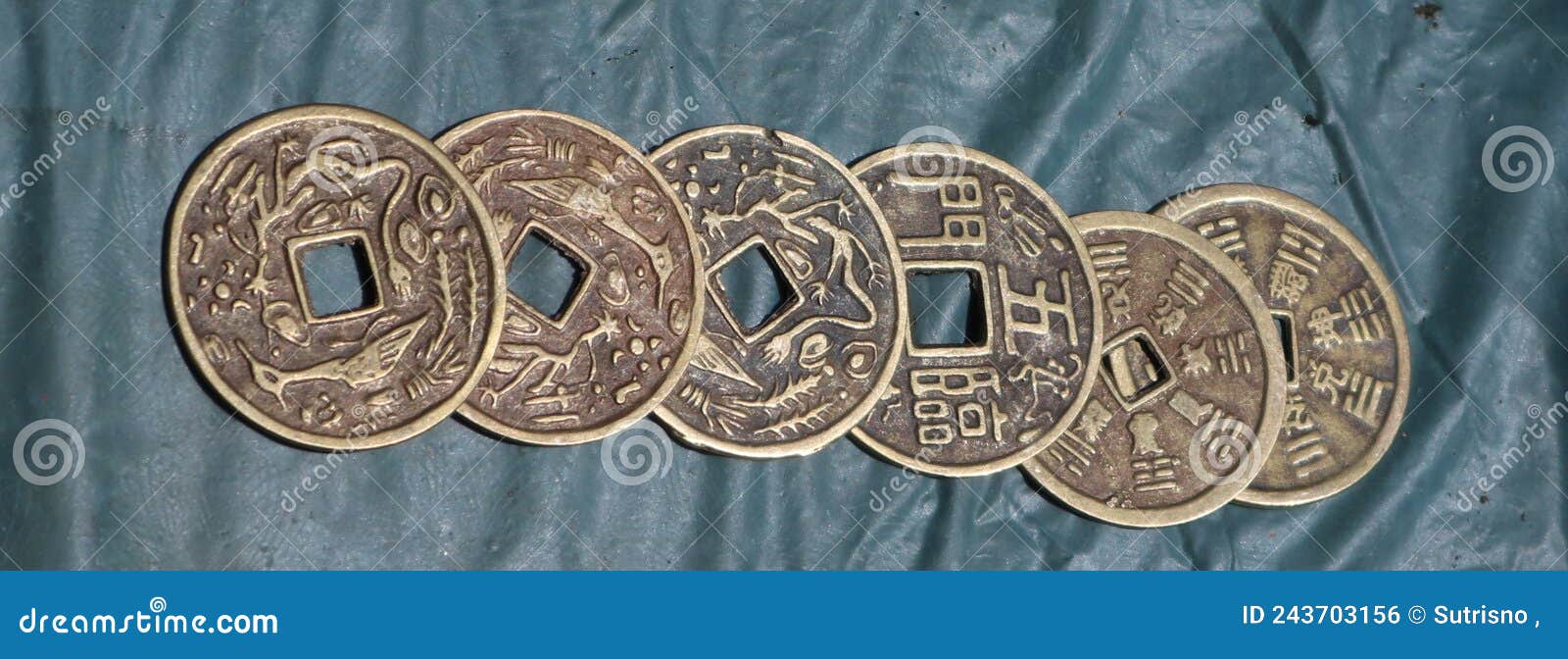 Pile of ancient coins , stock photo. Image of kingdom - 243703156