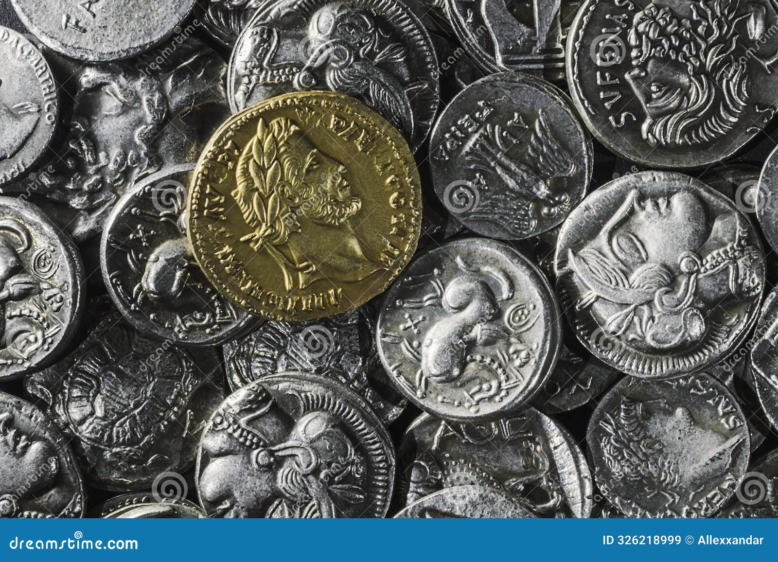 Pile of Ancient Coins stock image. Image of rare, archaeology - 326218999