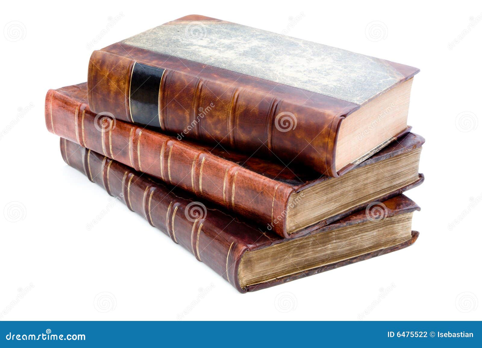Pile Of Antique Leather Books Stock Photography - Image: 6475522
