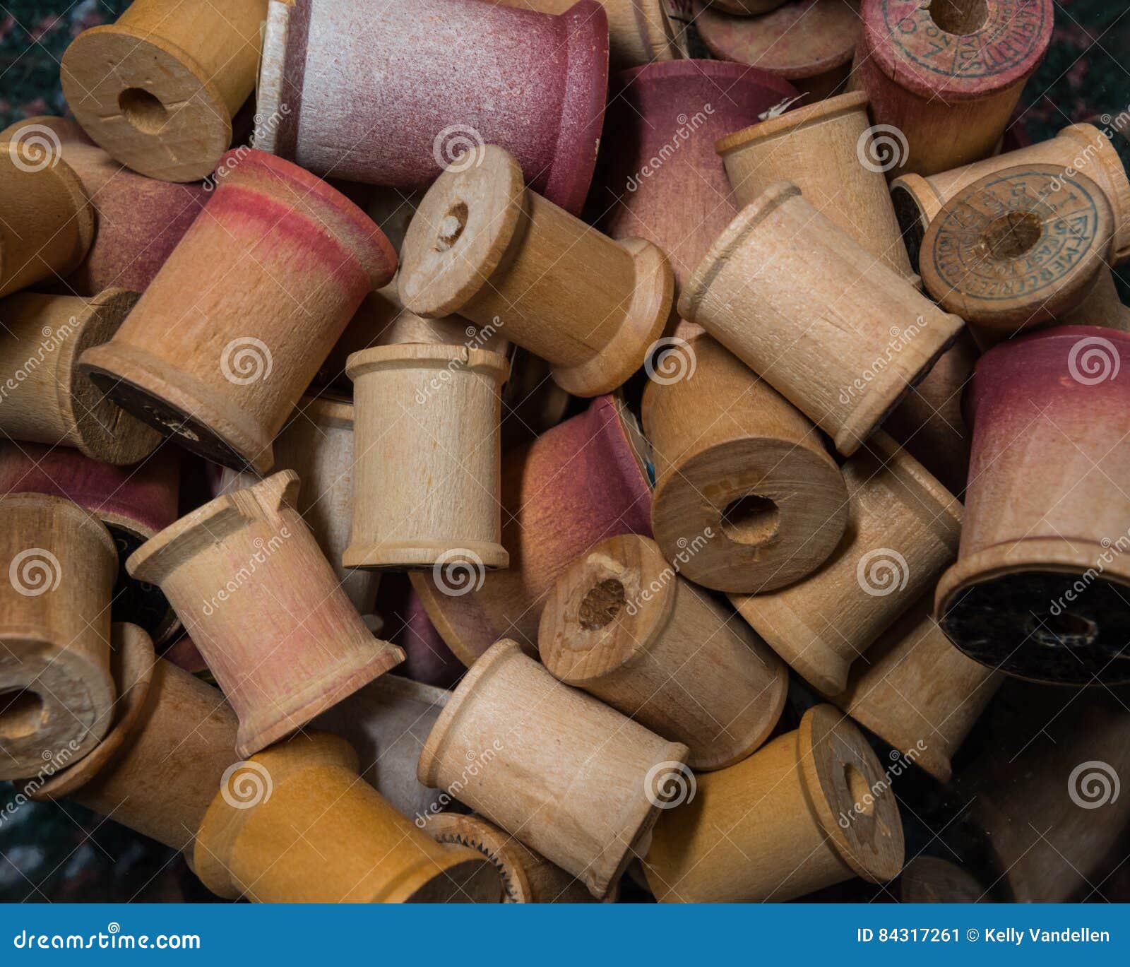 Pile of Antique Wooden Spools Stock Image - Image of varying ...