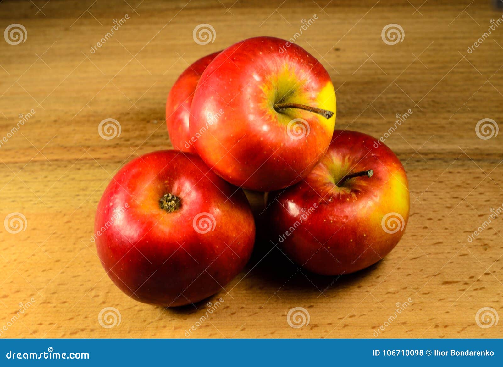 Pile of the Apples on Wooden Table. Top View Stock Photo - Image of ...