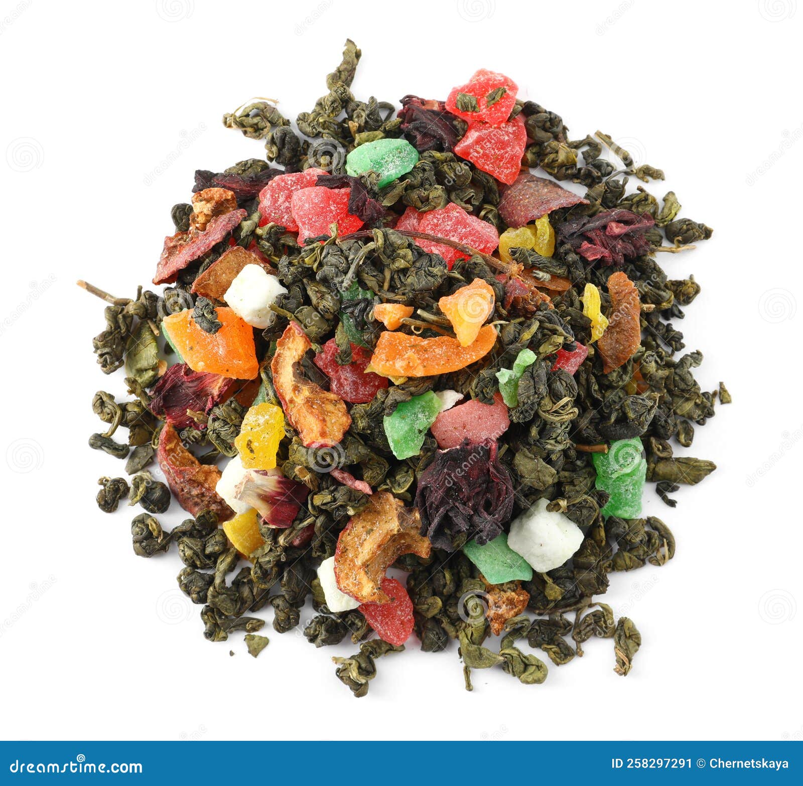 Pile of Aromatic Herbal Tea Isolated on White, Top View Stock Image ...