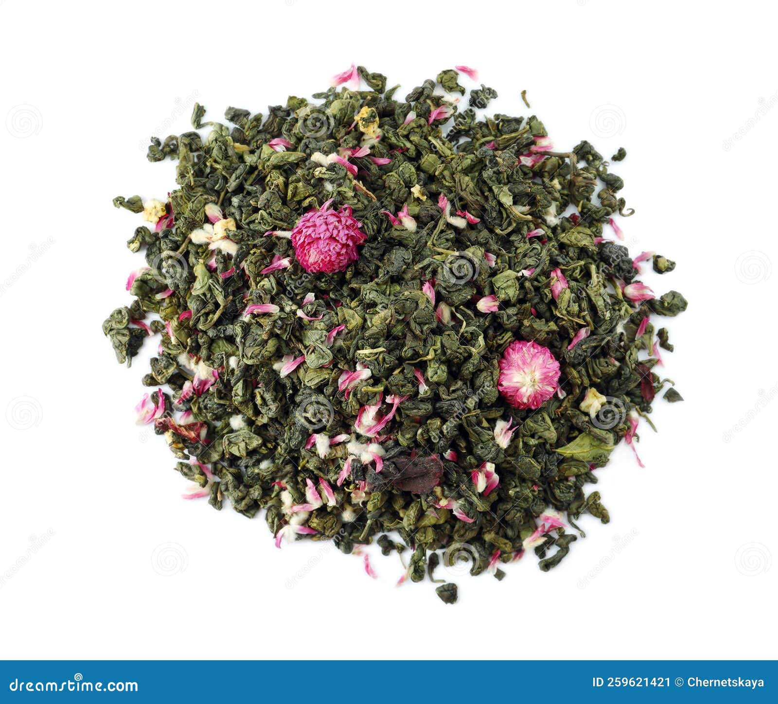 Pile of Aromatic Herbal Tea Isolated on White, Top View Stock Image ...