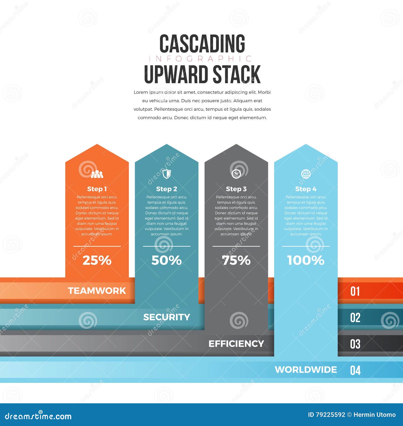 Pile Ascendante De Cascade Infographic Illustration de Vecteur ...