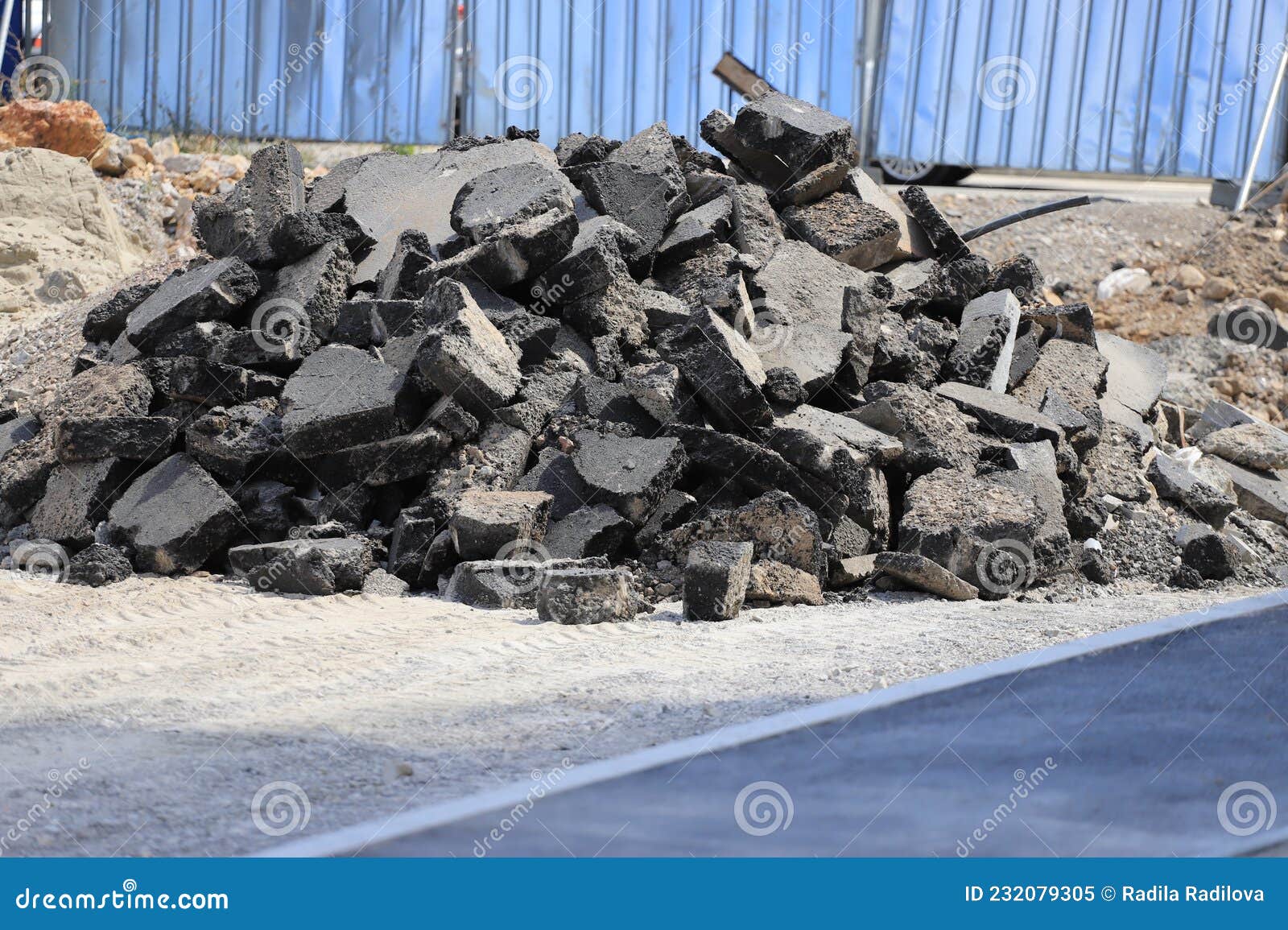 Pile of Asphalt Road Surface Stock Image - Image of street, material ...