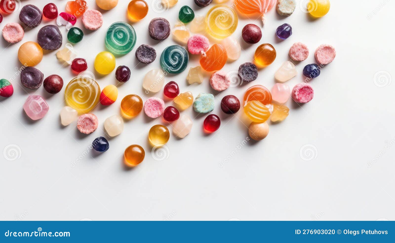 A Pile of Assorted Candies on a White Surface Stock Illustration ...