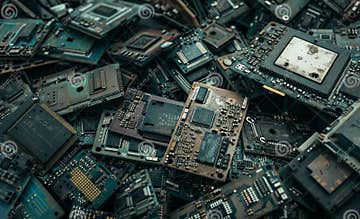 Pile of Assorted Electronic Circuit Boards and Components Stock ...