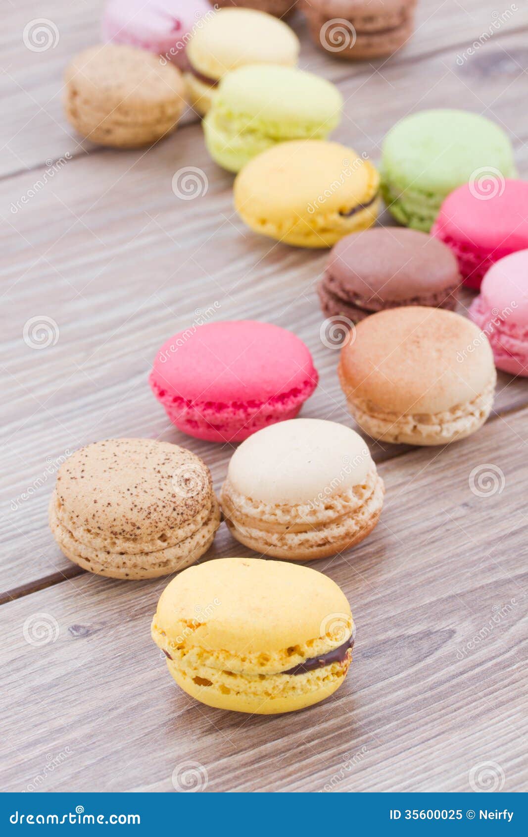 Pile of assorted macaroons stock image. Image of cookie - 35600025