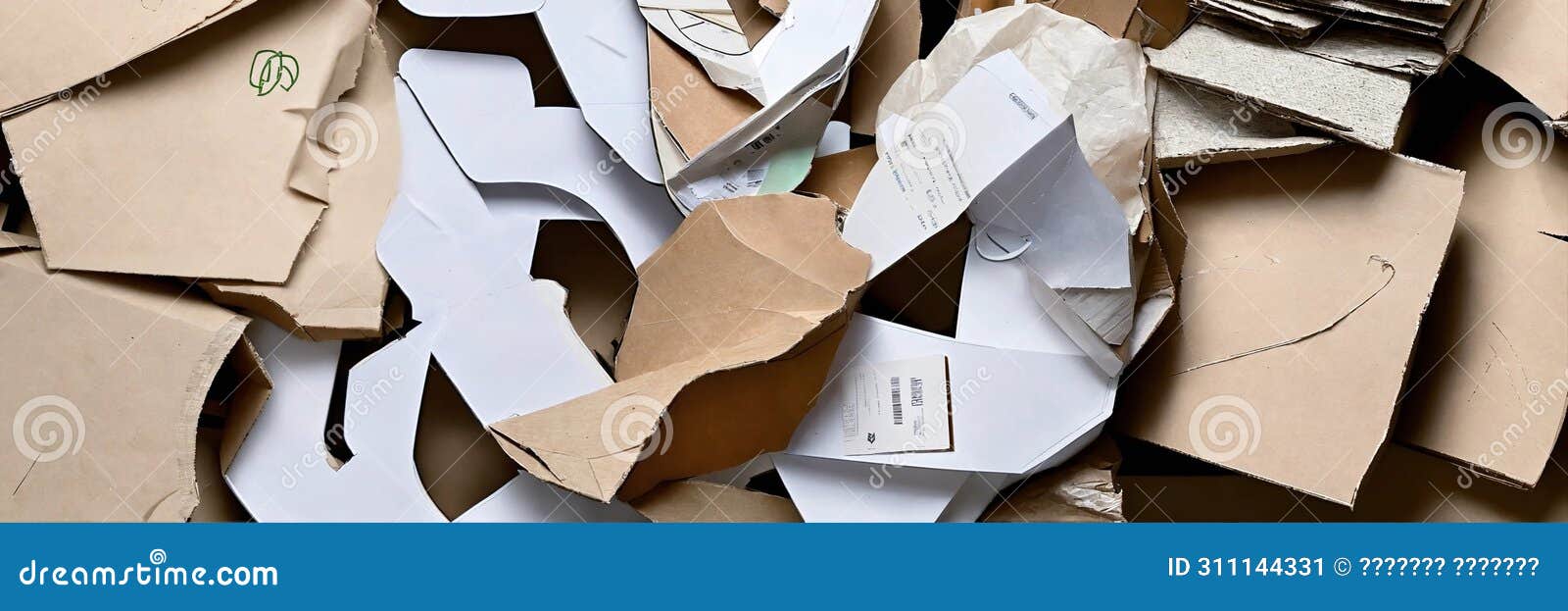 A Pile of Assorted Paper and Cardboard Materials M Stock Illustration ...