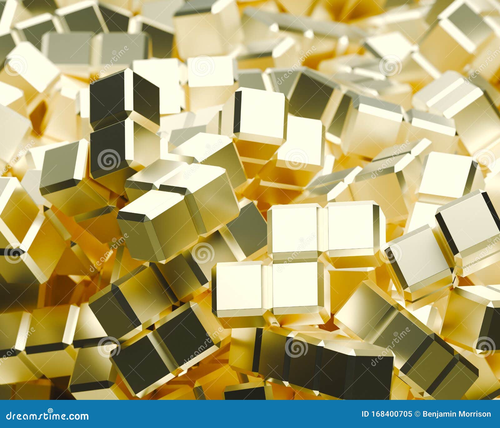 Messy Pile of Shiny Gold Assorted Tetrominoes Stock Illustration ...