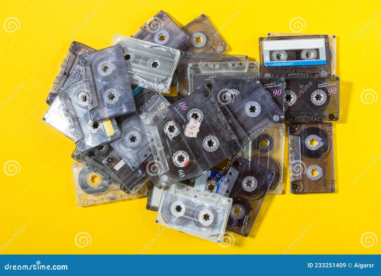 Pile of Audio Compact Cassettes Stock Image - Image of analog, plastic ...
